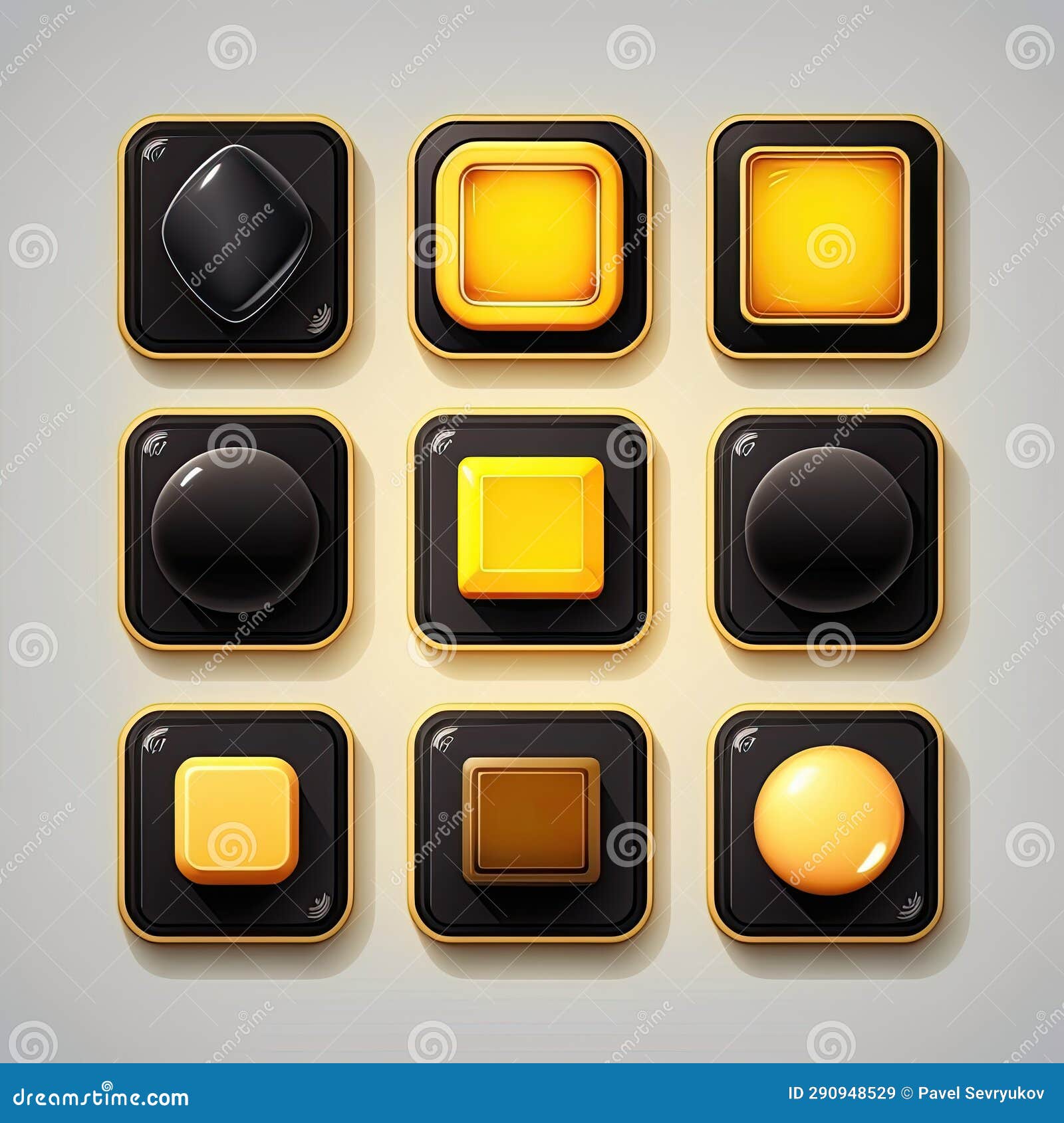 Design Square Game Button Ai Generated Stock Image - Image of colorful ...
