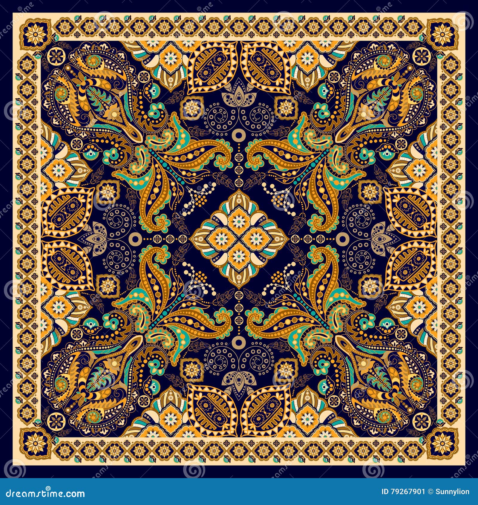 Square Paisley Pattern Stock Illustrations – 37,584 Square Paisley ...