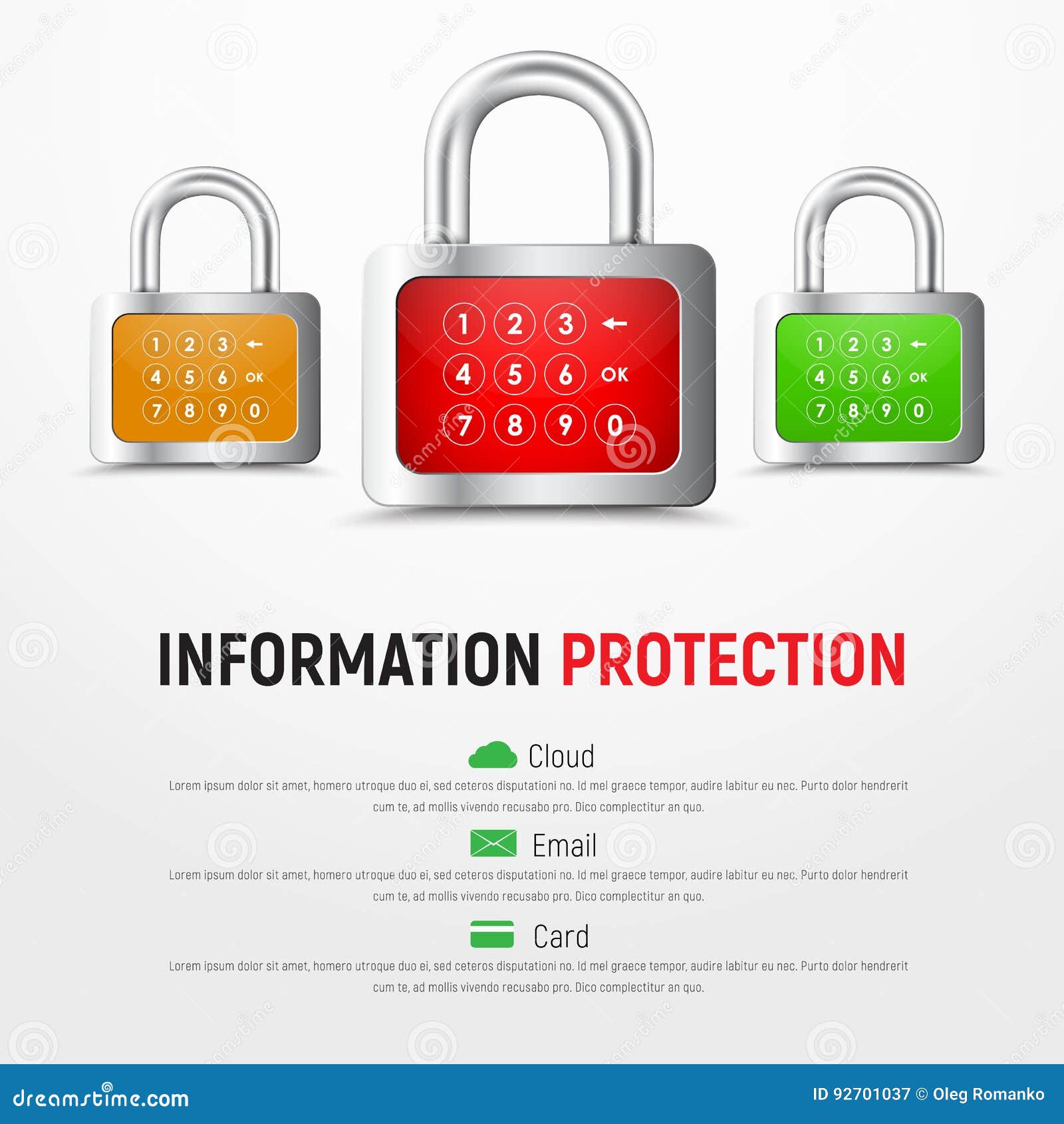 Design a Square White Web Banner with Padlocks with PIN Code Stock ...