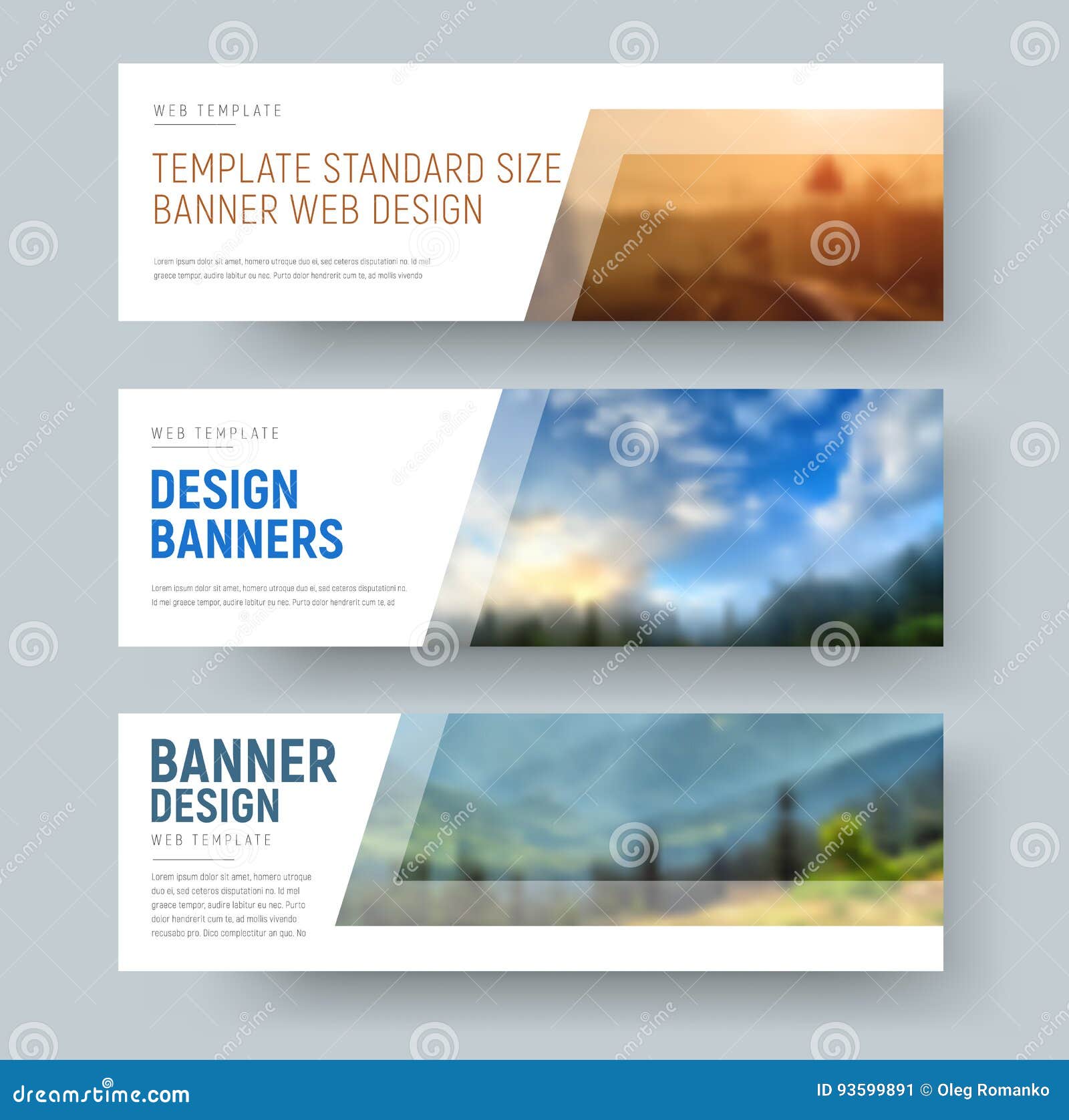Design of Standard White Horizontal Web Banners with Space for I Stock ...