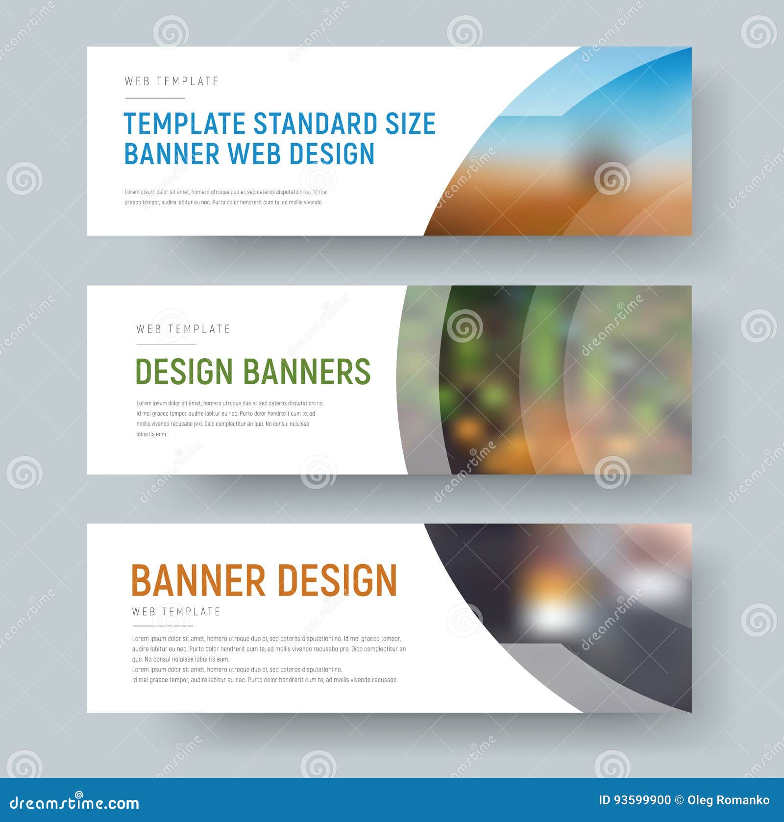 Design of Standard White Web Banners with Space for Images and T Stock ...