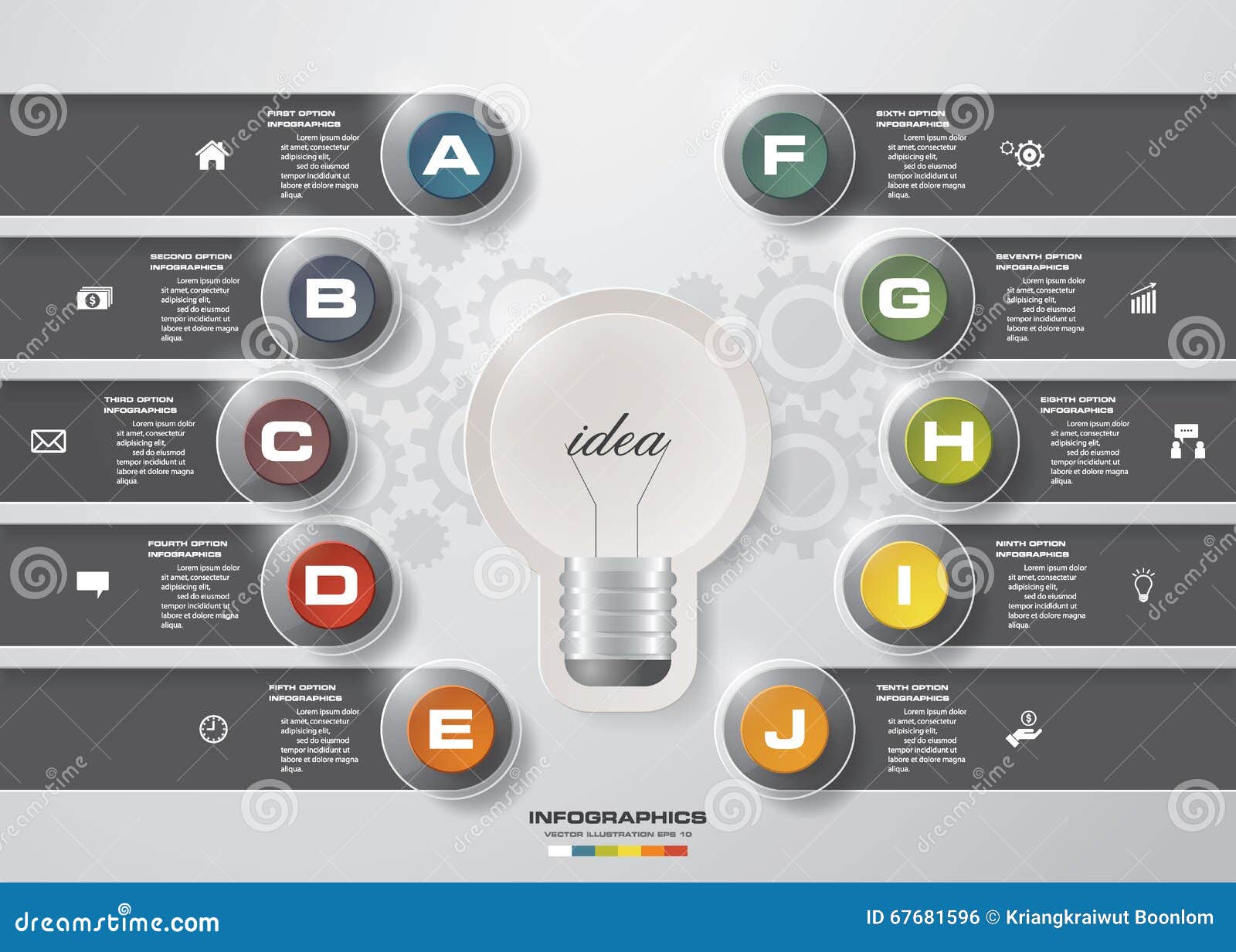 Light Blub With Gear ,thinking Cartoon Vector | CartoonDealer.com ...