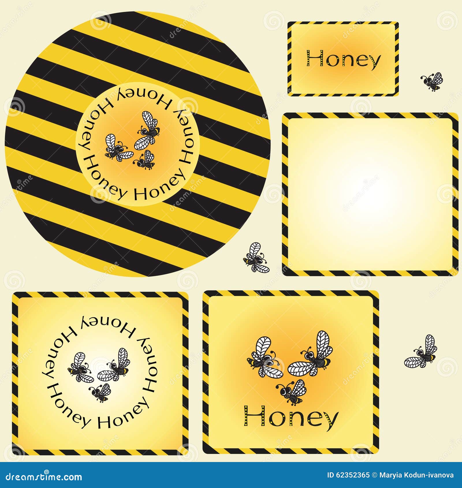 Design Sticker and Label for Honey Stock Vector - Illustration of ...