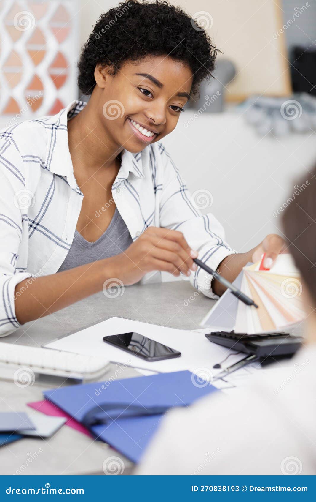 Design Studio Architect Talking To Customer Stock Image - Image of ...