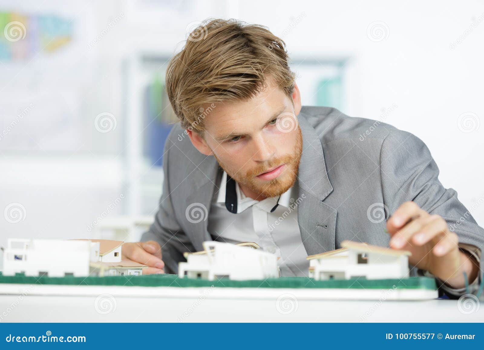 Design Studio Architect Working with Model Stock Image - Image of model ...