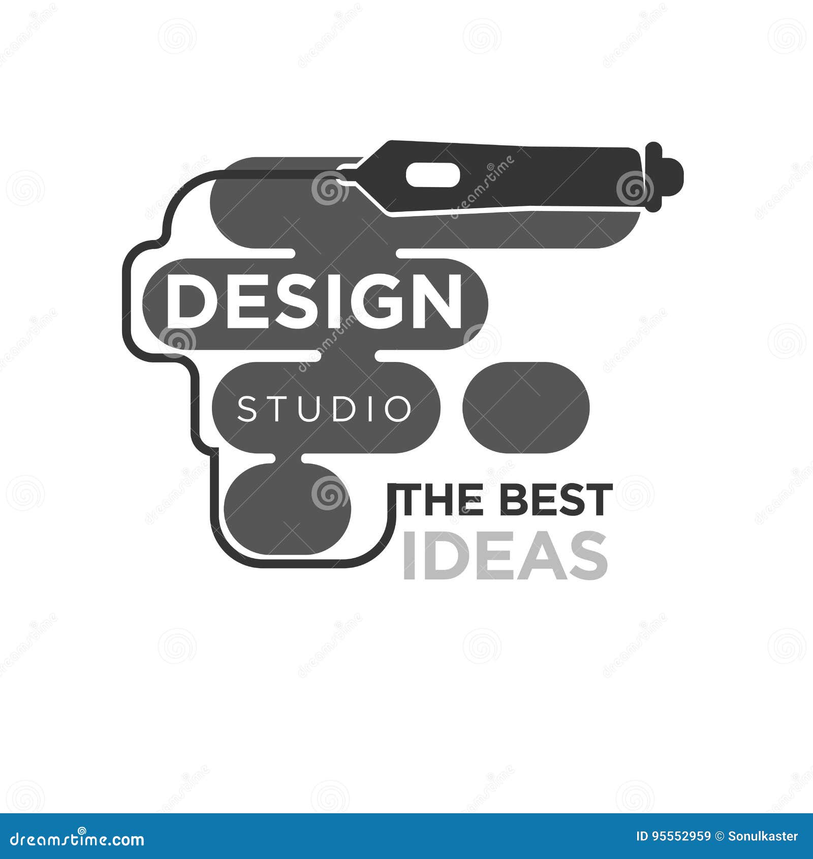 Design studio emblem stock vector. Illustration of fabric - 95552959