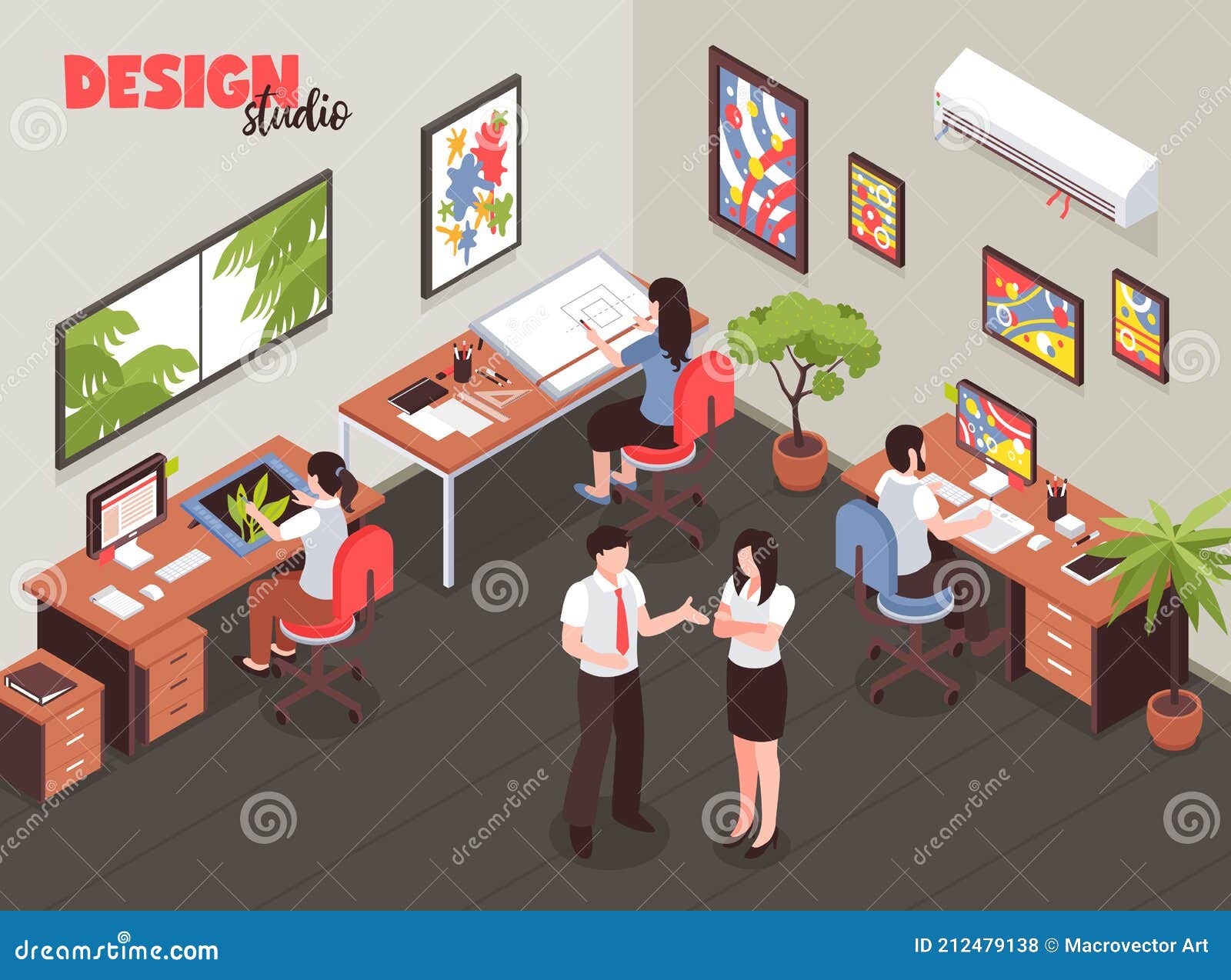Design Studio Isometric Illustration Stock Vector - Illustration of ...
