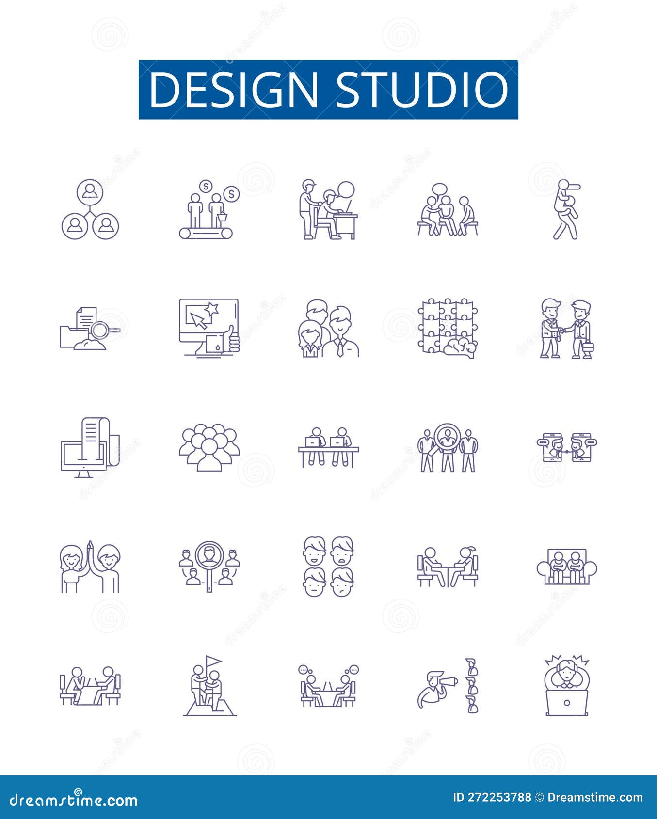 Design Studio Line Icons Signs Set. Design Collection of Design, Studio ...