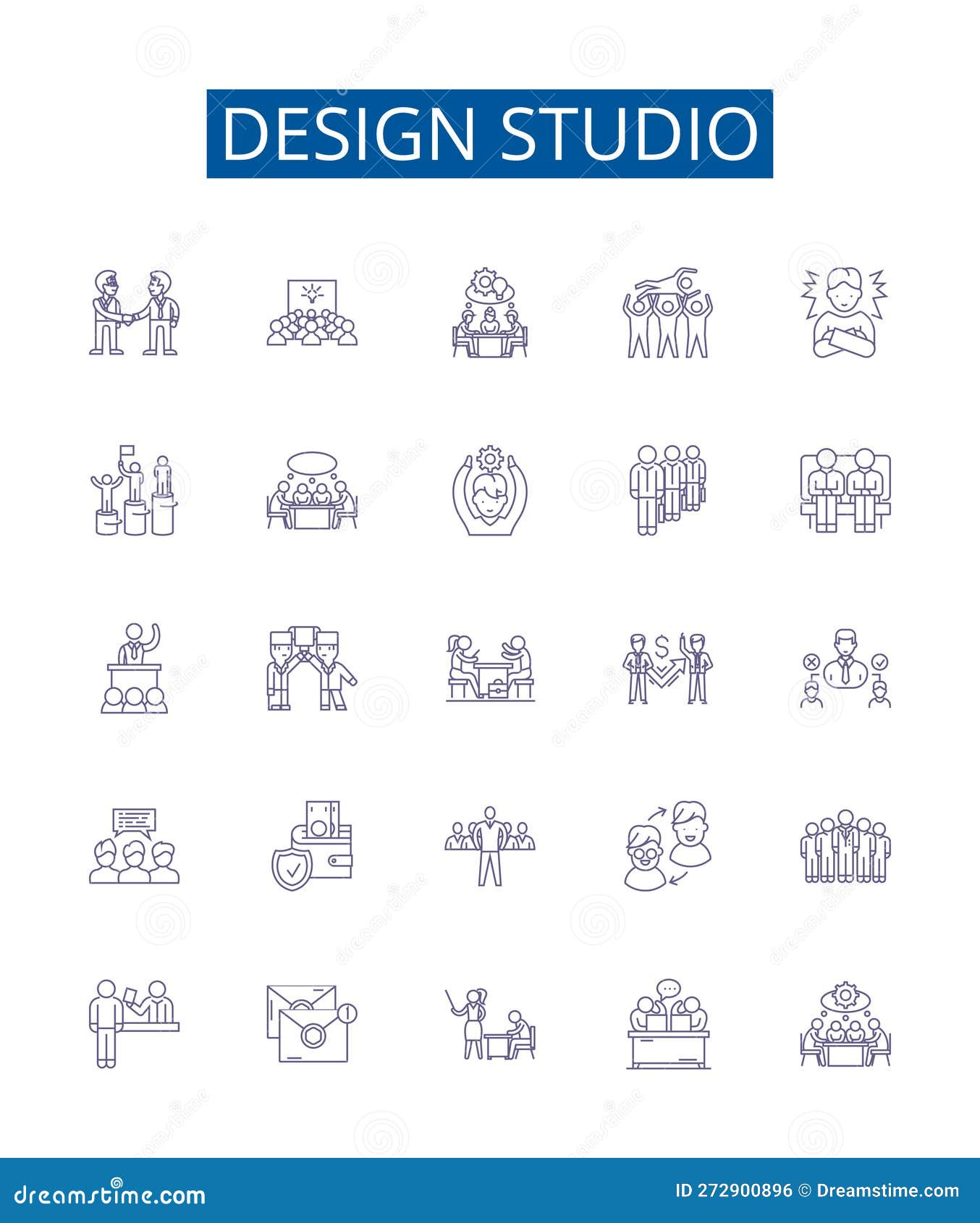 Design Studio Line Icons Signs Set. Design Collection of Design, Studio ...