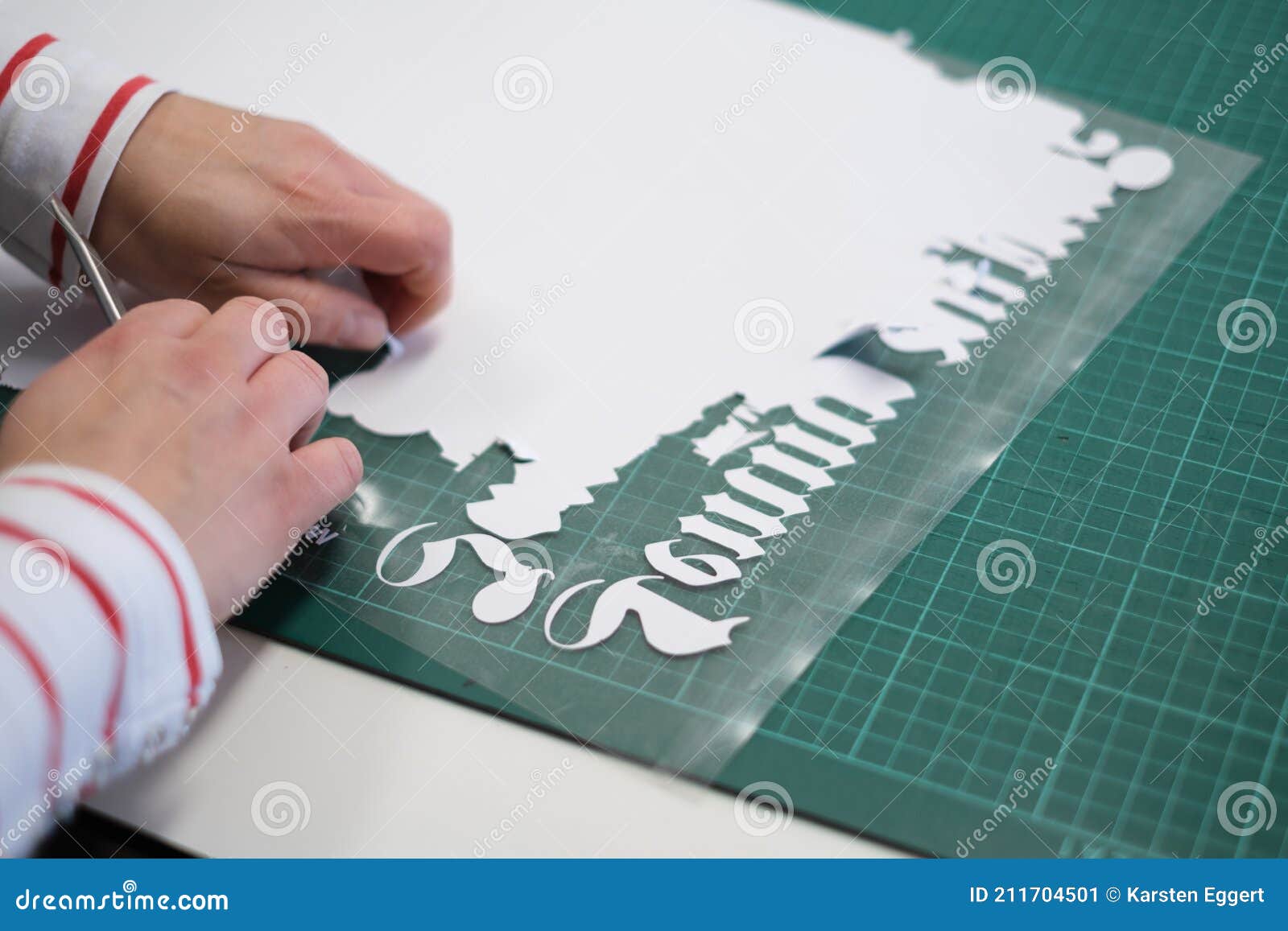 In a Design Studio the Plotted Stickers are Weeded Out Stock Image ...