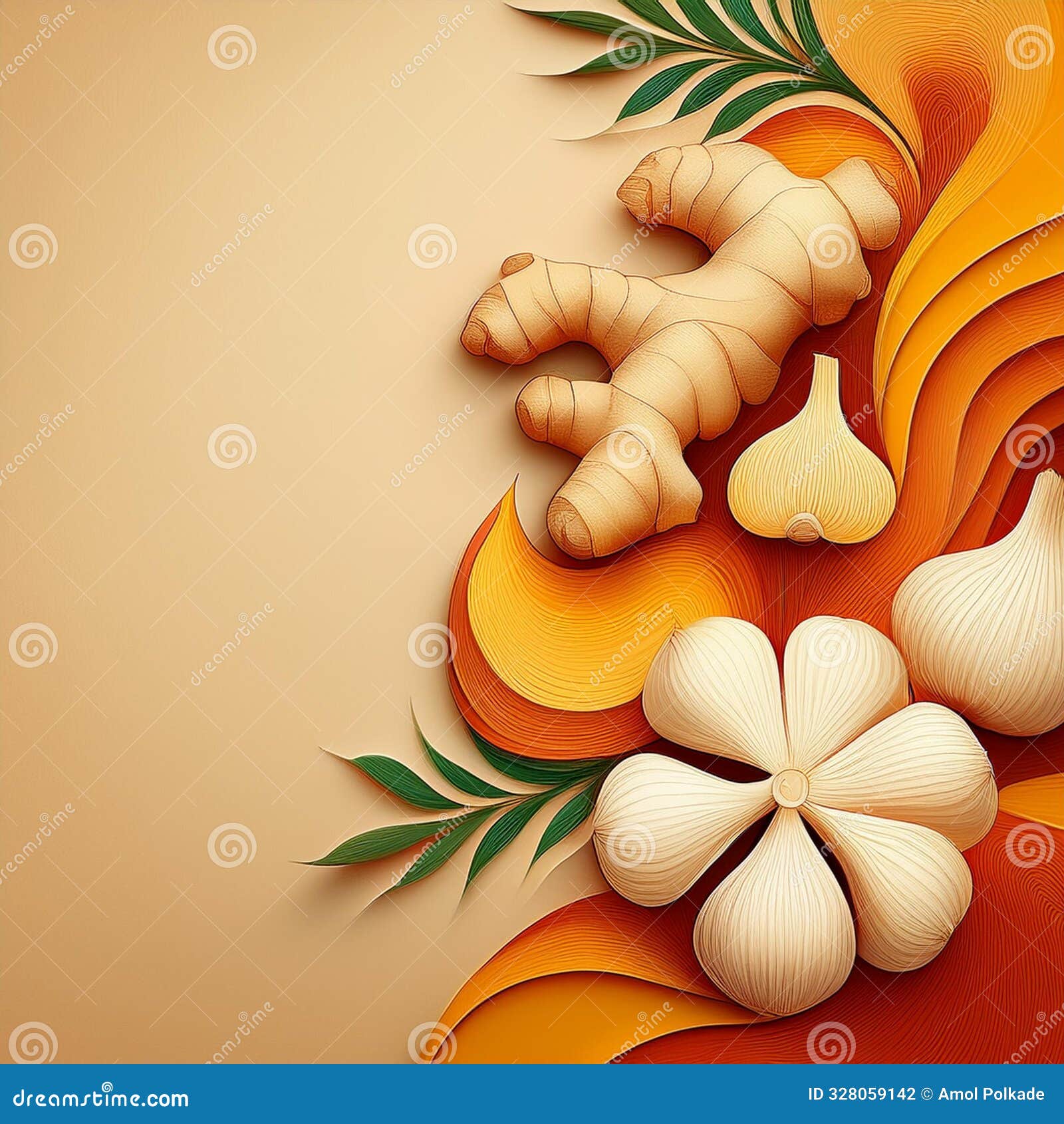 Design a Stylized, Abstract Representation of Ginger and Garlic ...