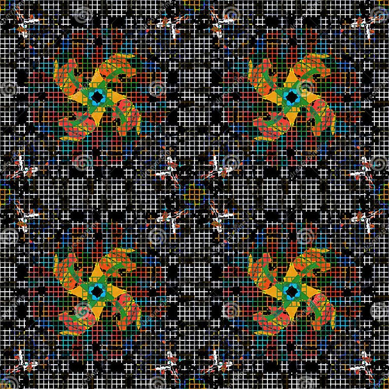 Abstract Shaped Repeating Pattern Design Made with Grid Lines,design ...