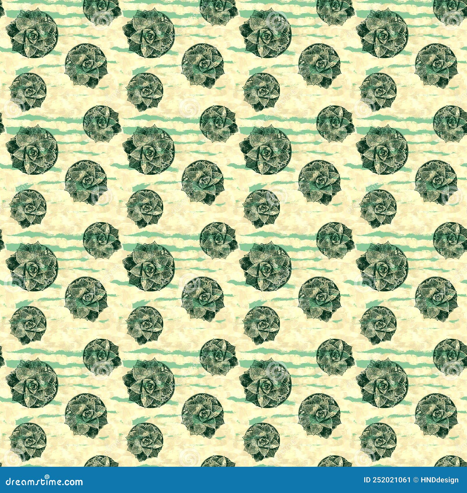 Repeating Pattern with Succulents, Design Suitable for Digital Printing ...