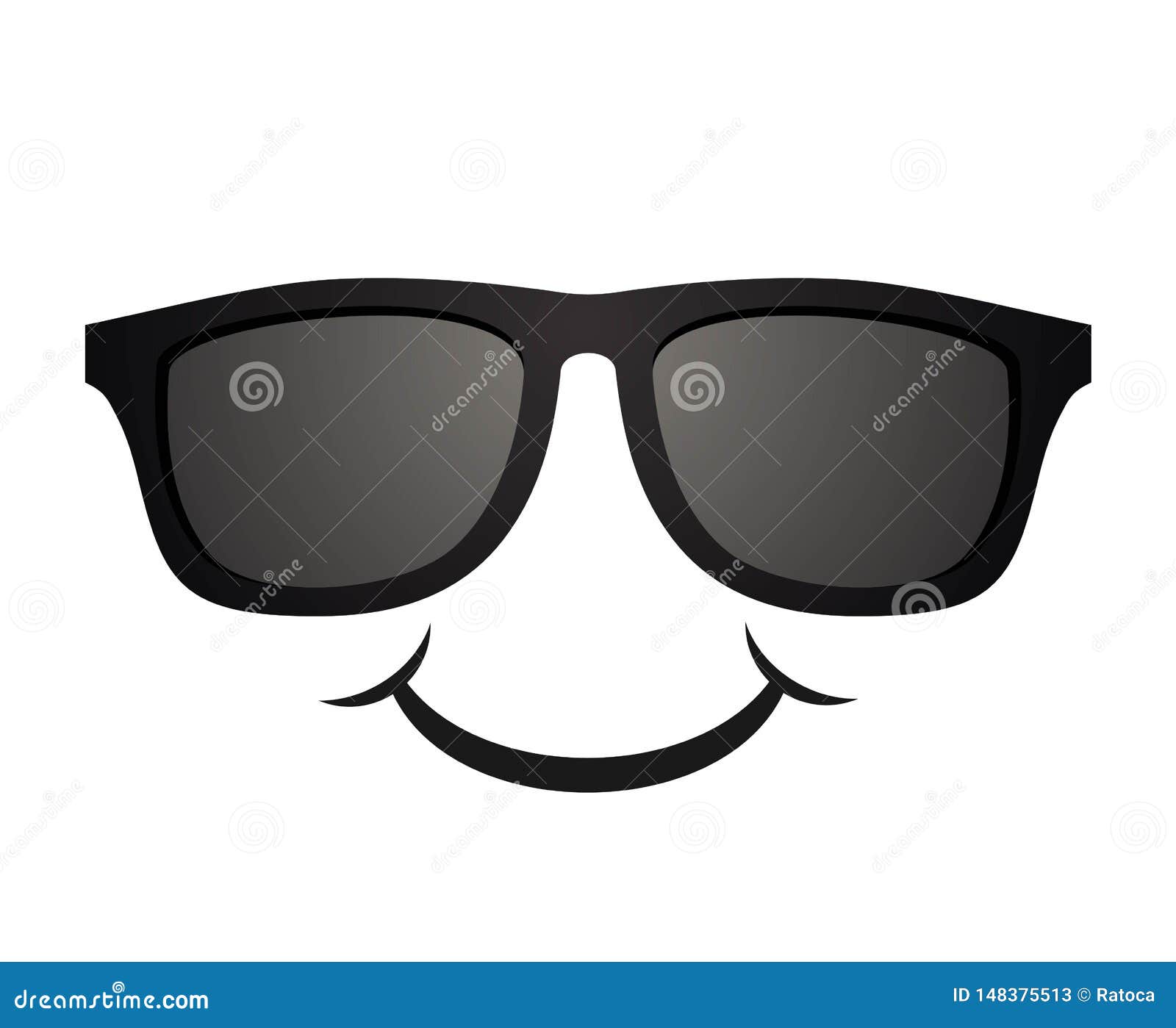 Design of Sunglasses Happy Face Stock Vector - Illustration of smile ...