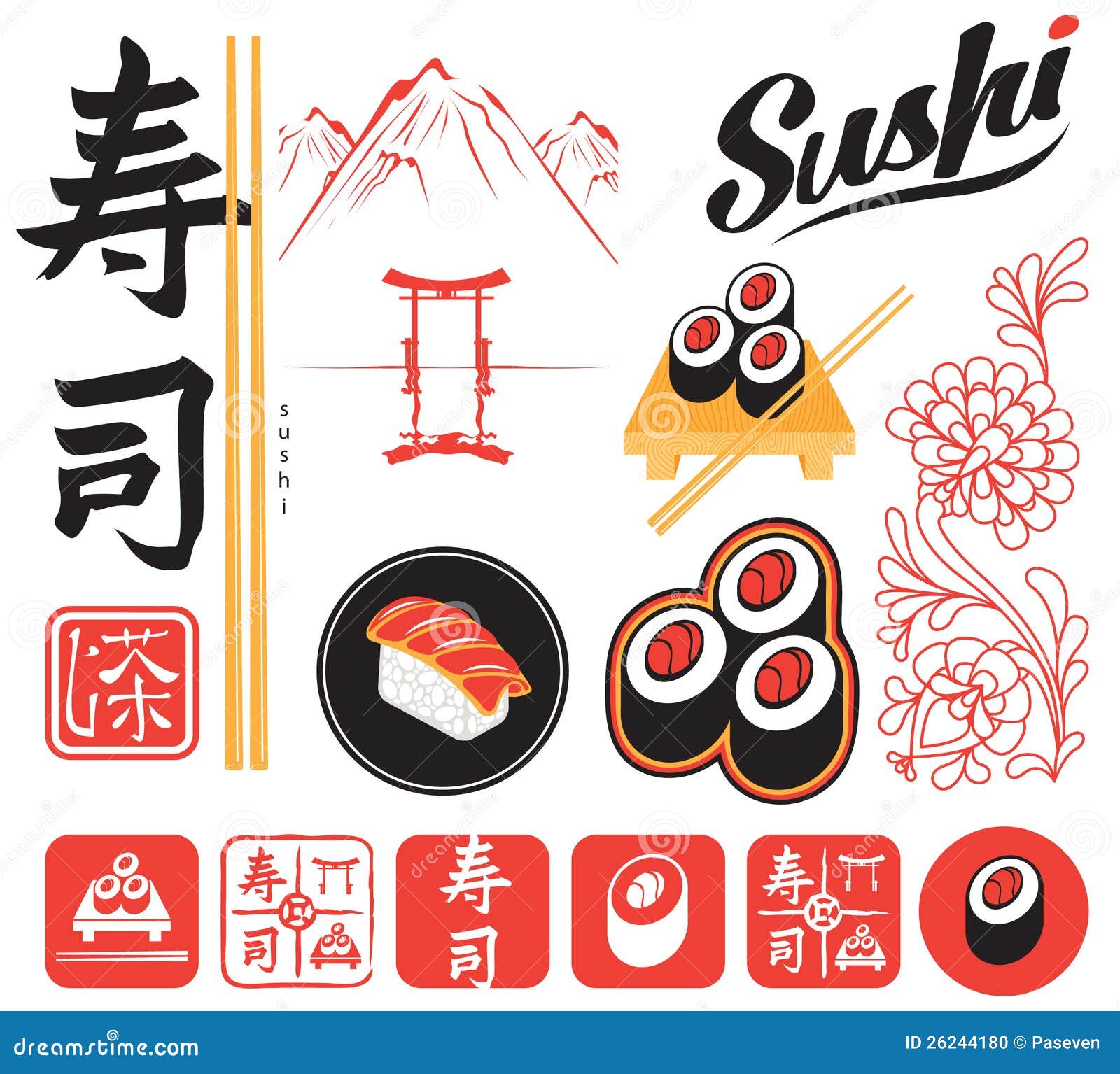 Design for sushi stock vector. Illustration of decorative - 26244180