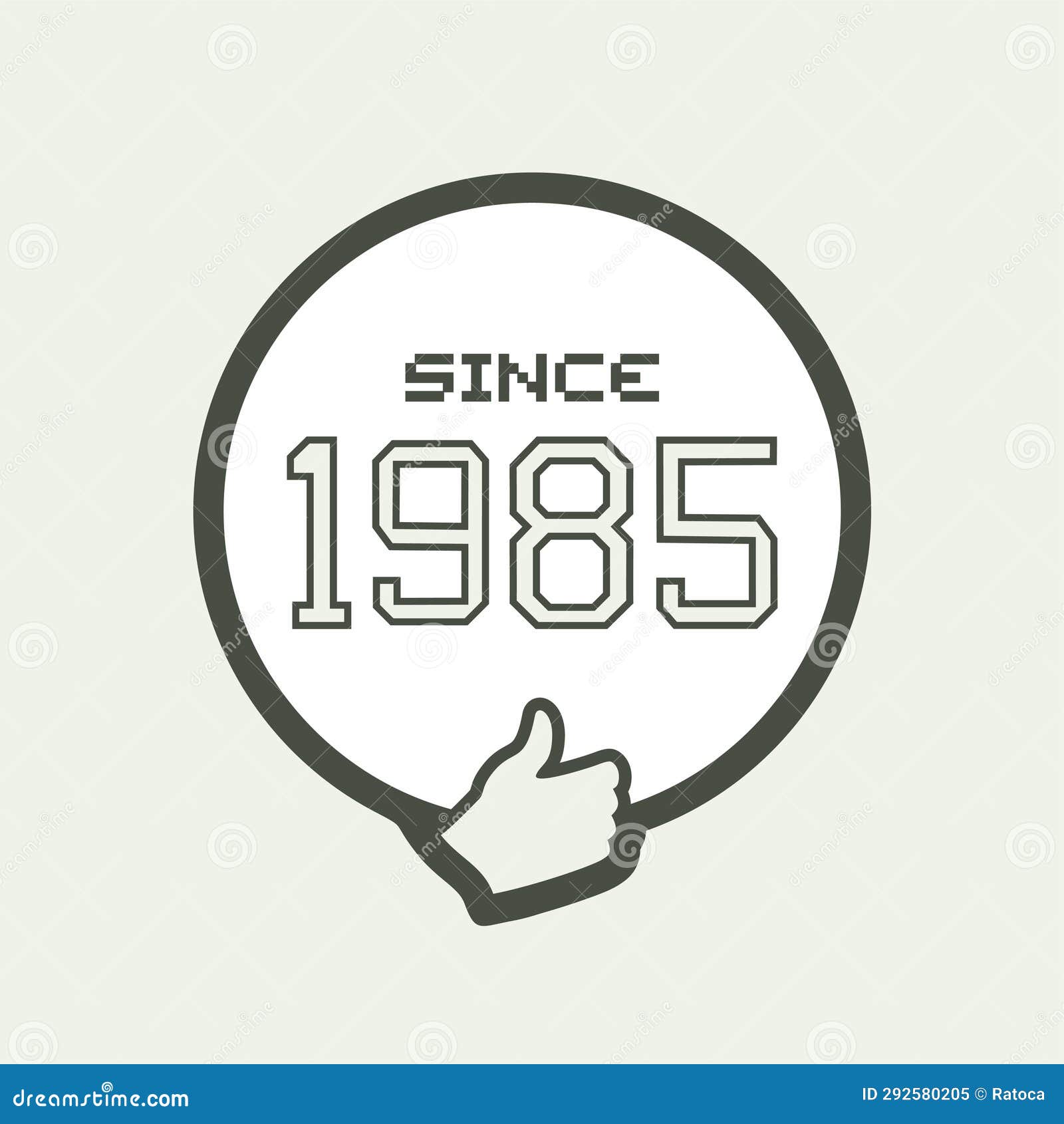 Design of 1985 symbol stock vector. Illustration of happy - 292580205