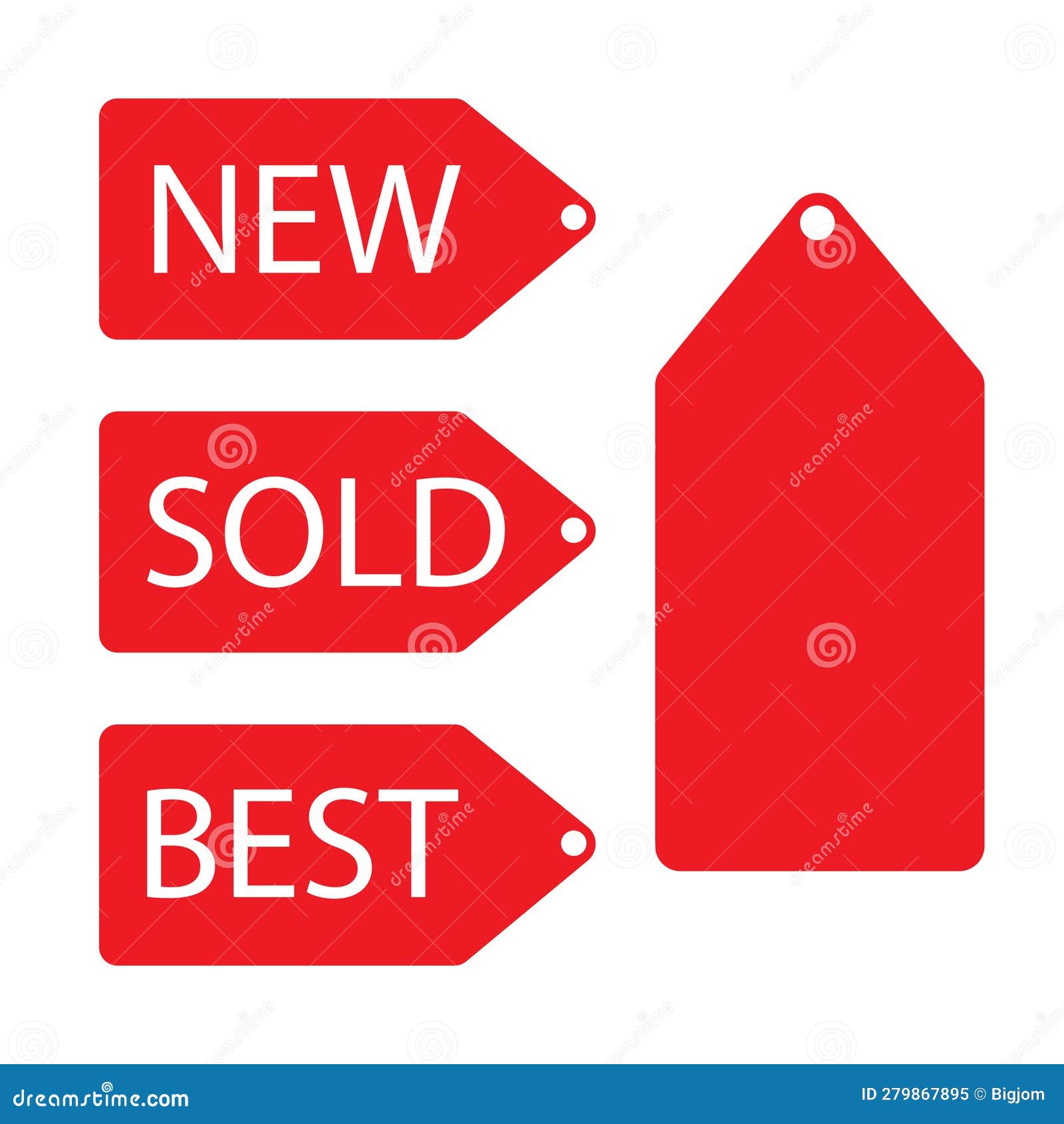 Design Tag Label Red on a White Background. Vector Illustration Stock ...