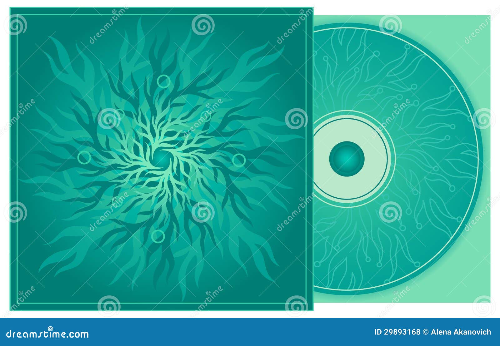 CD cover in turquoise. stock vector. Illustration of music - 29893168