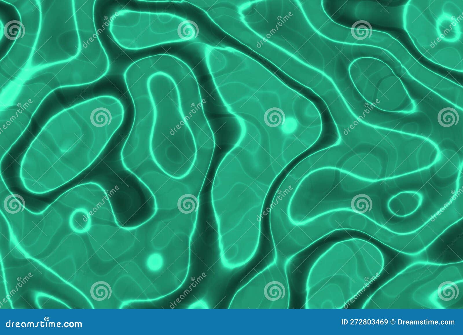 Design Teal, Sea-green Pattern with Fluent Curves Digitally Made ...