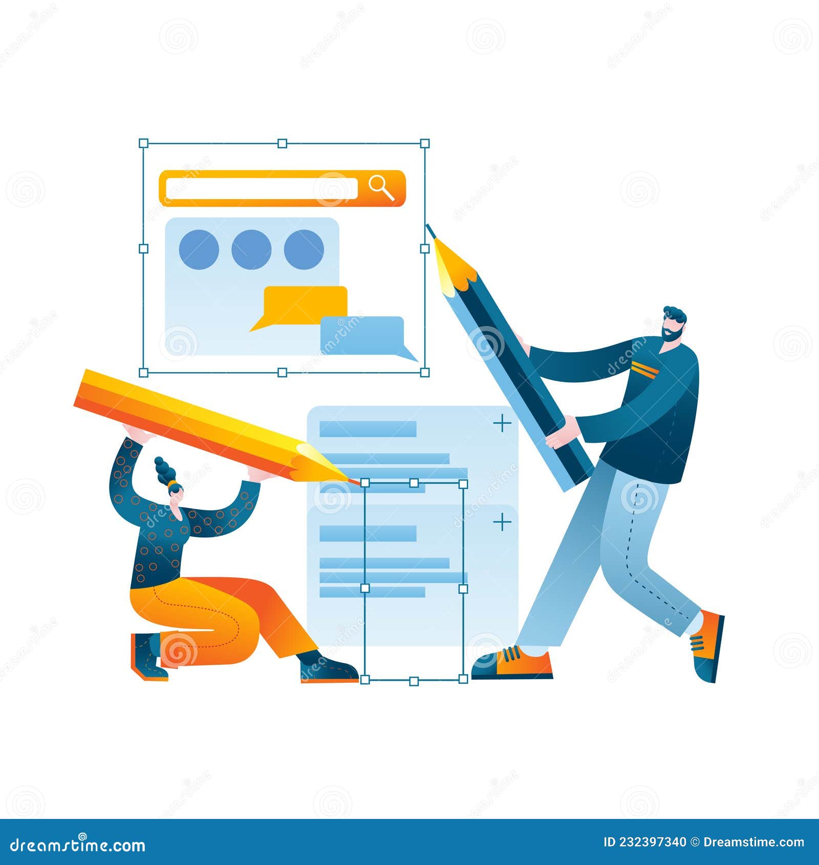 The Design Team Develops the Design of the Mobile Application. Stock ...