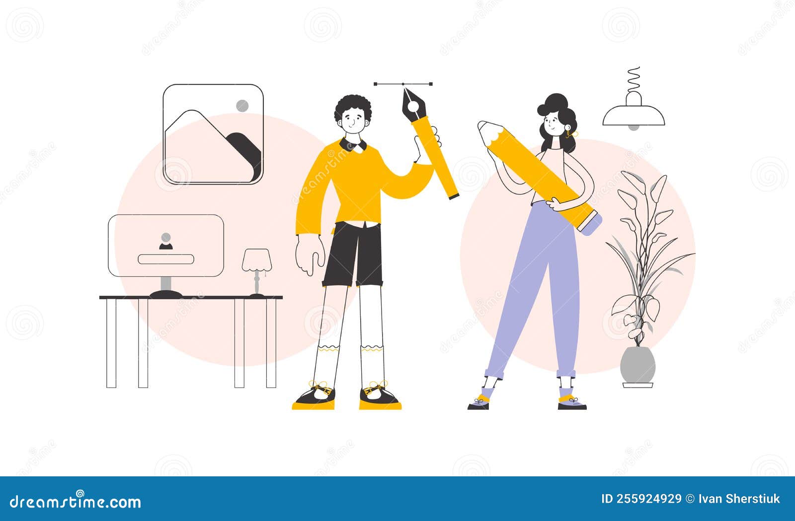 Design Team. Linear Style. Vector. Stock Vector - Illustration of ...