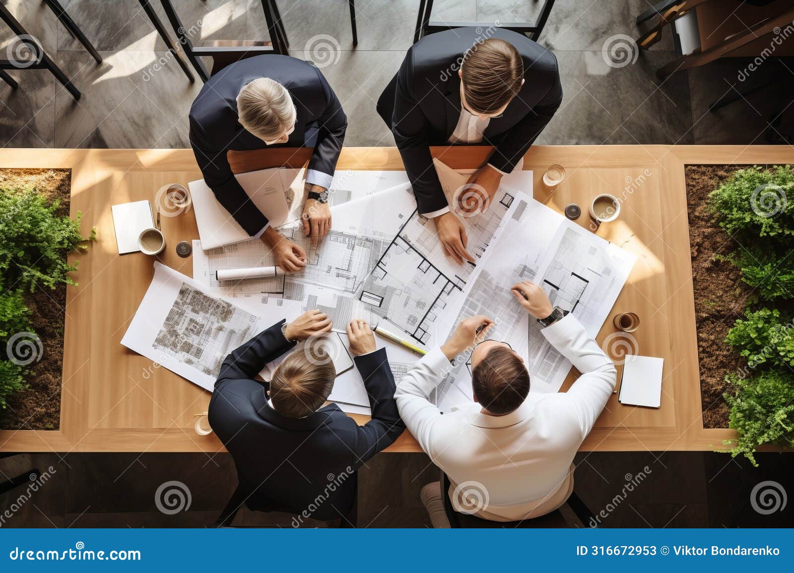 Design Team Planning for a New Project, Top View Stock Image - Image of ...