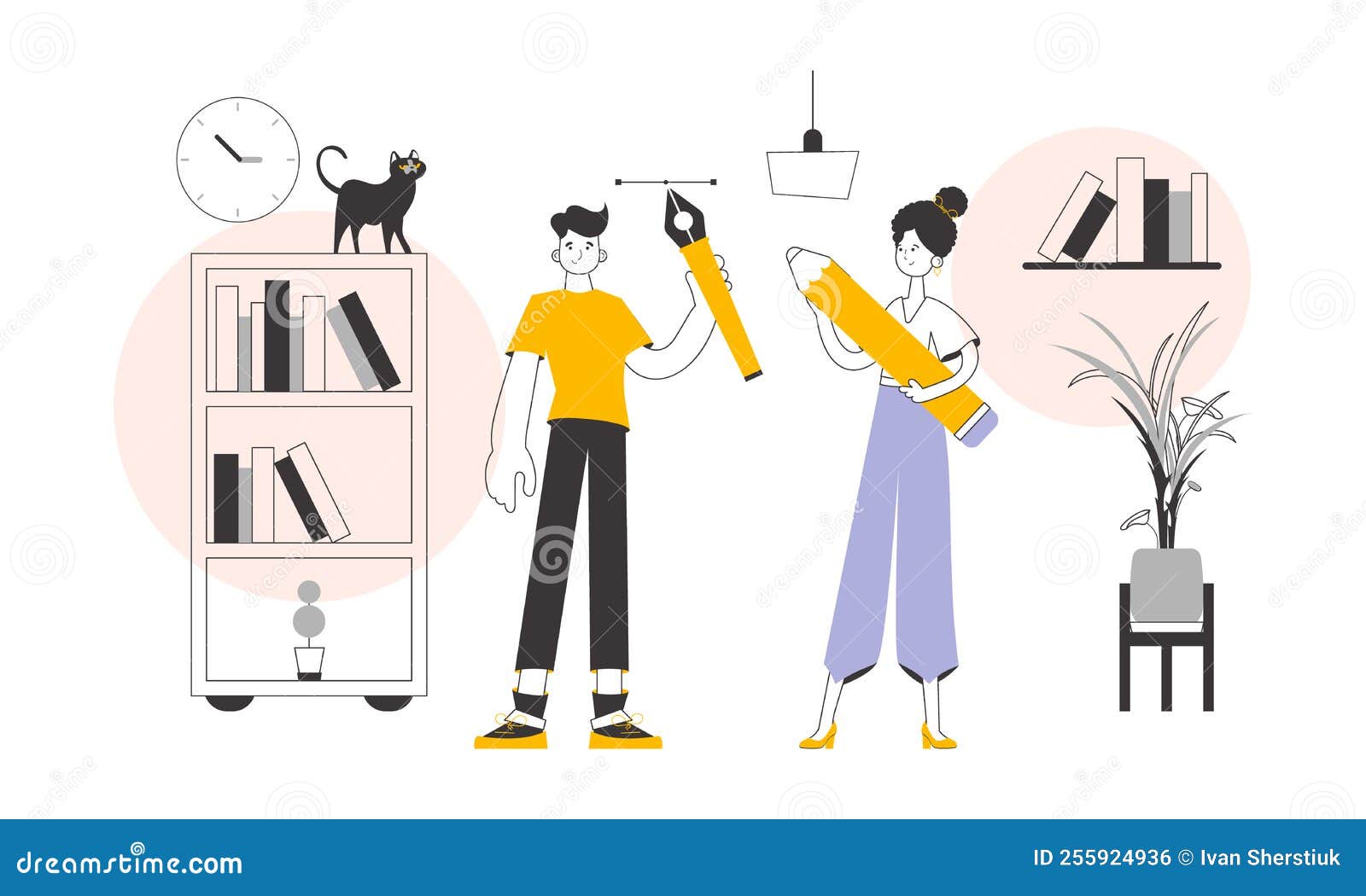 Design Team. Trendy Linear Style. Vector Illustration. Stock Vector ...