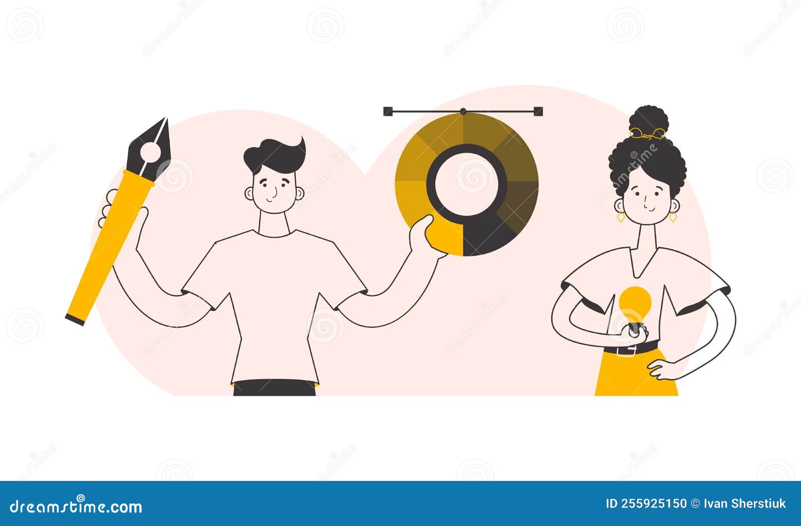 Design Team. Trendy Linear Style. Vector Illustration. Stock Vector ...