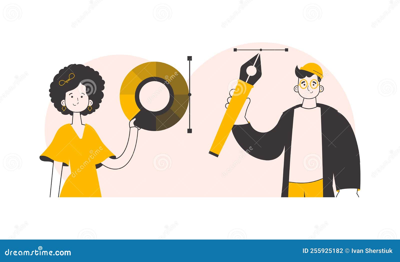 Design Team. Trendy Linear Style. Vector Illustration. Stock Vector ...