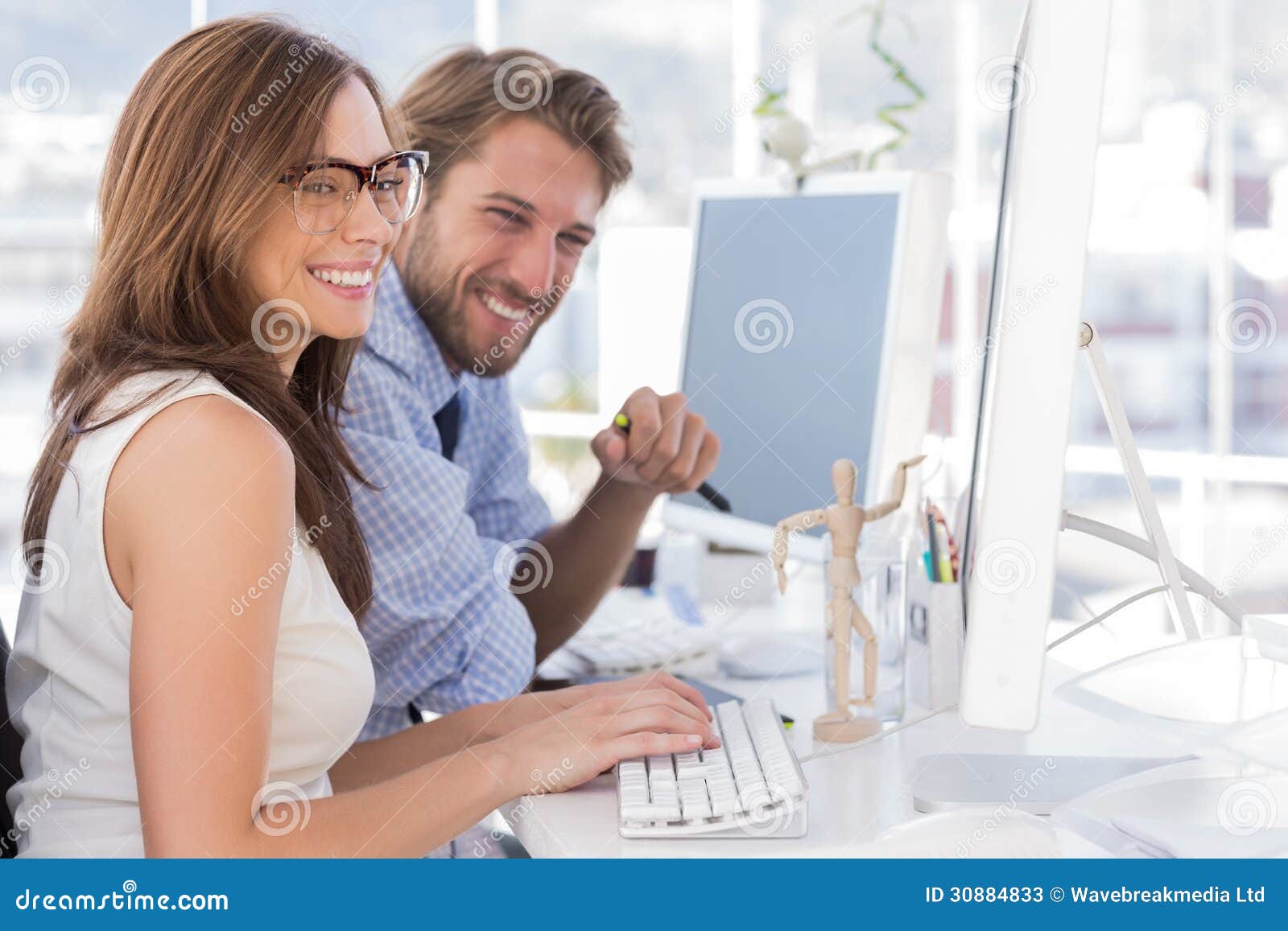 Design Team Working on Computer Stock Image - Image of computer ...