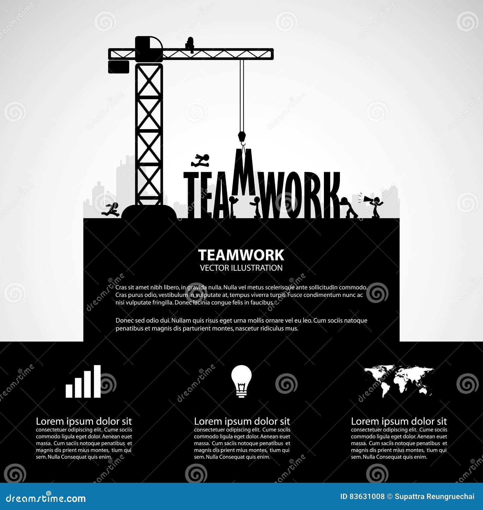 Design Teamwork Building Concept, Vector Illustration. Stock Vector ...