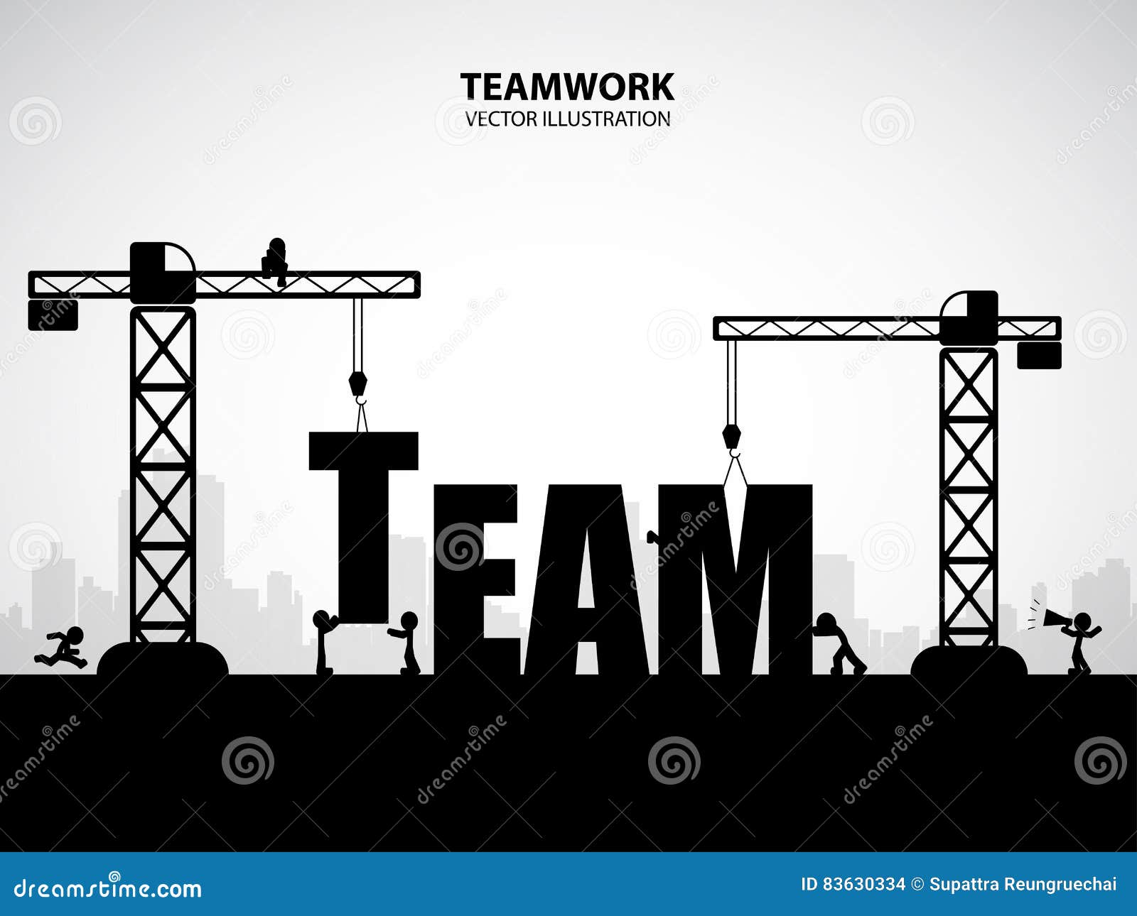 Design Teamwork Building Concept, Vector Illustration. Stock Vector ...