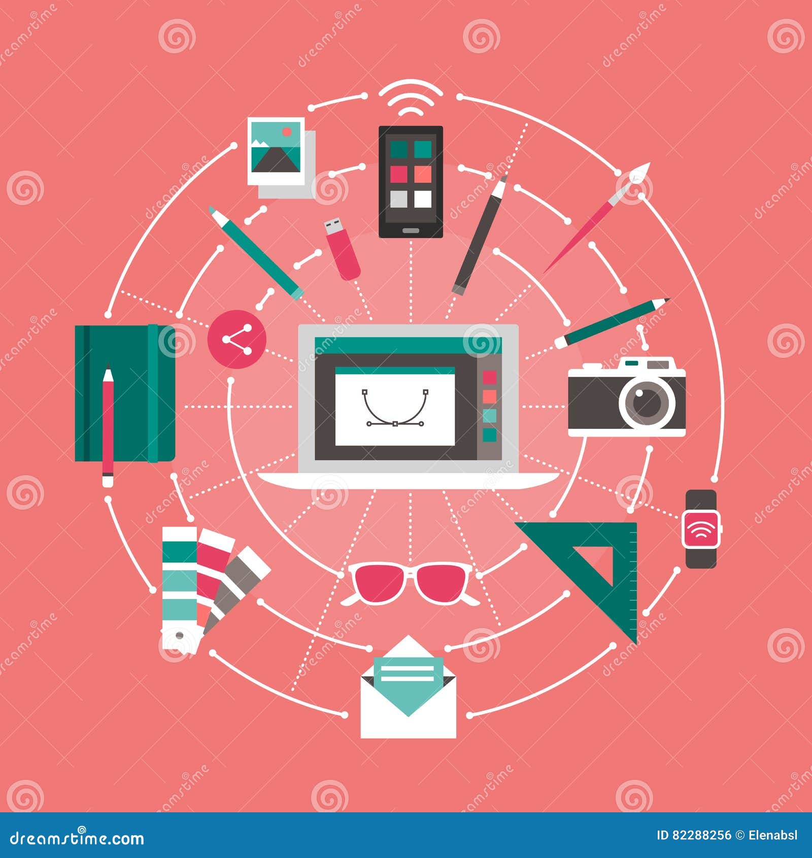 Design and technology stock vector. Illustration of desktop - 82288256