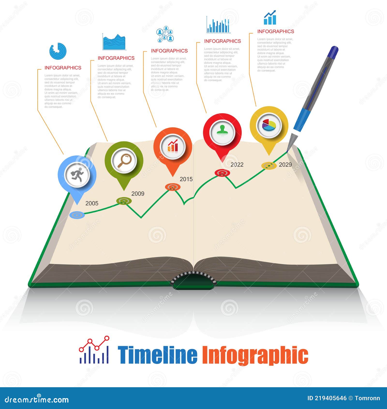 Design Template Creative Business Timeline Infographic Book Concept ...
