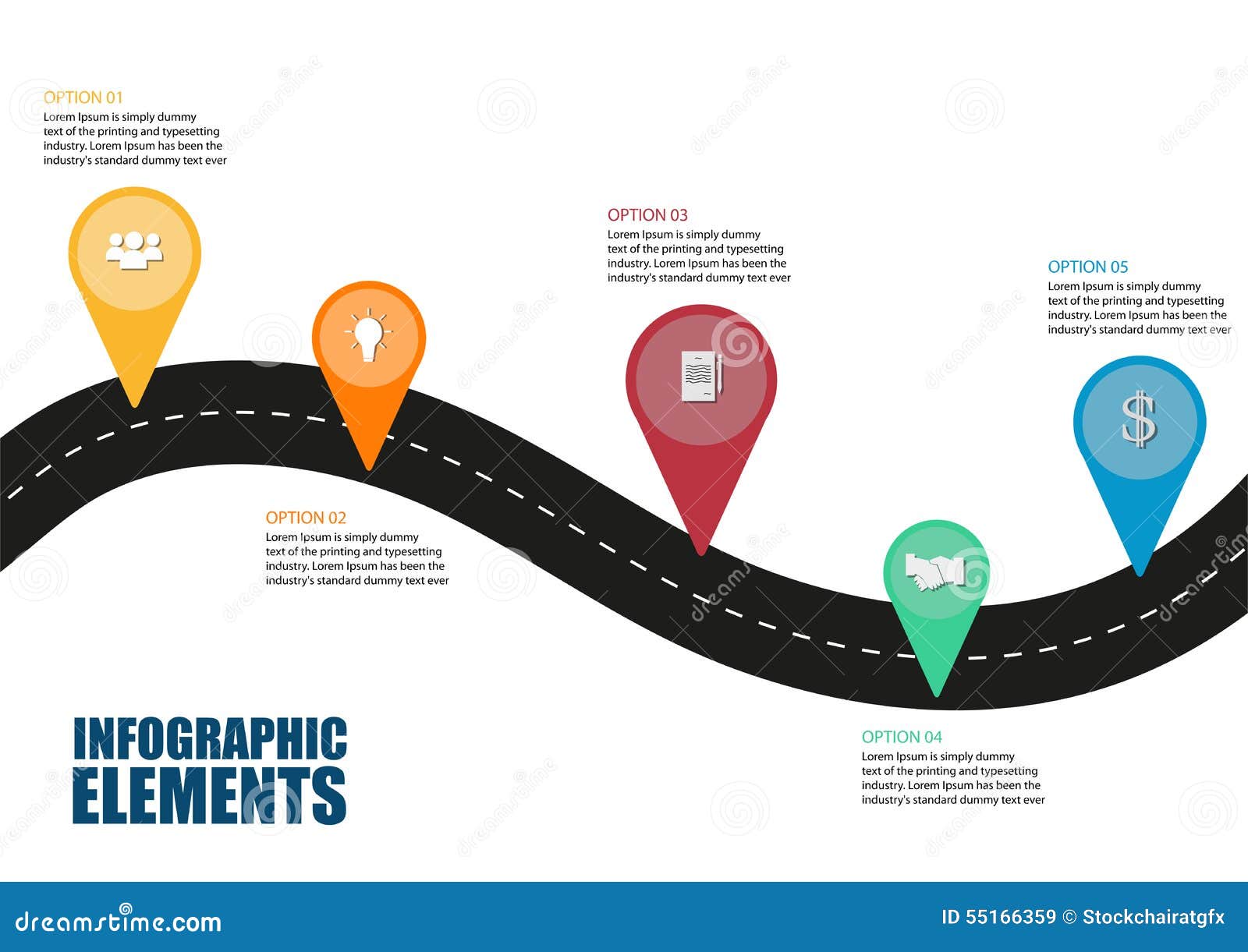 Design Template with Four Elements Stock Vector - Illustration of ...