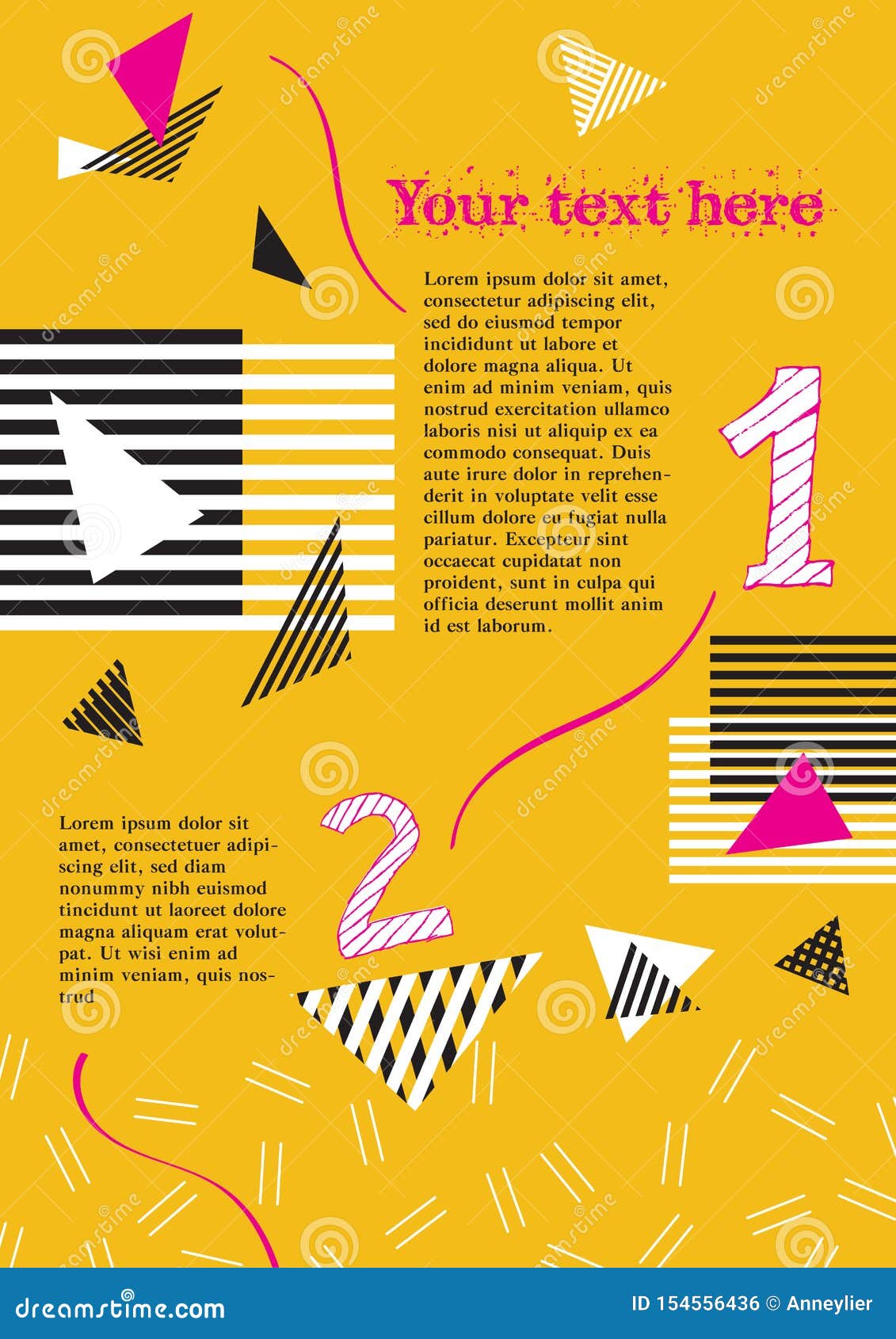 Design Template for Highlighting 2 Text Blocks Stock Vector ...