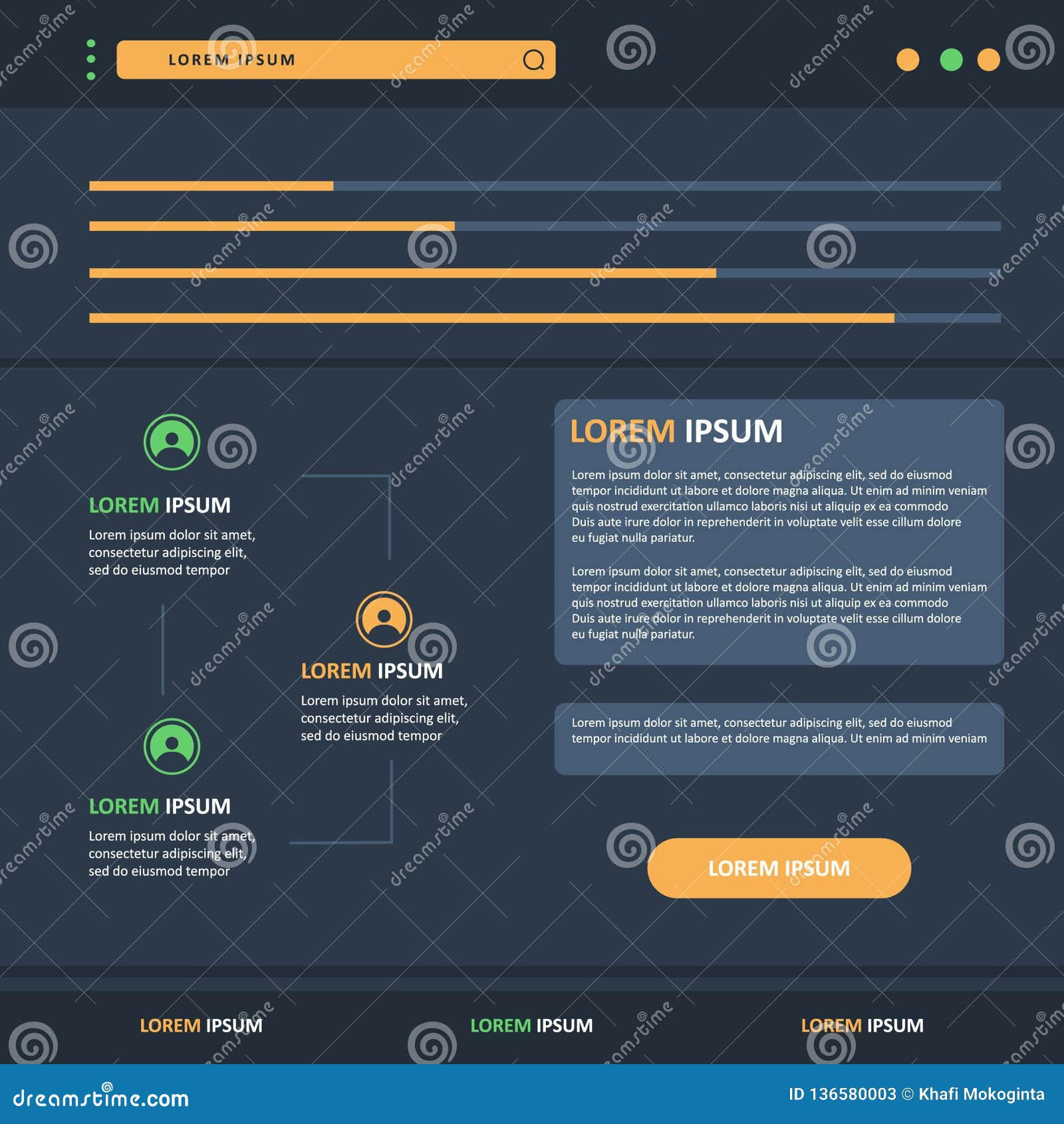 Design Template Infographics with Color Button Stock Illustration ...