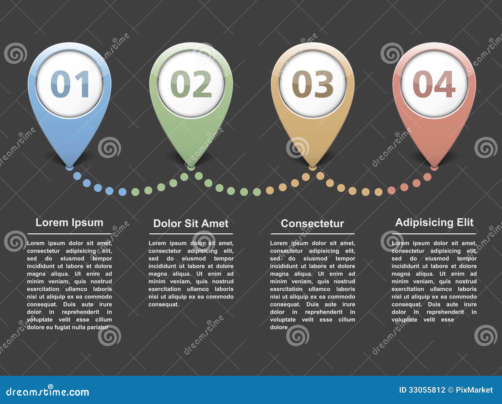 Design Template with Map Markers Stock Vector - Illustration of icon ...