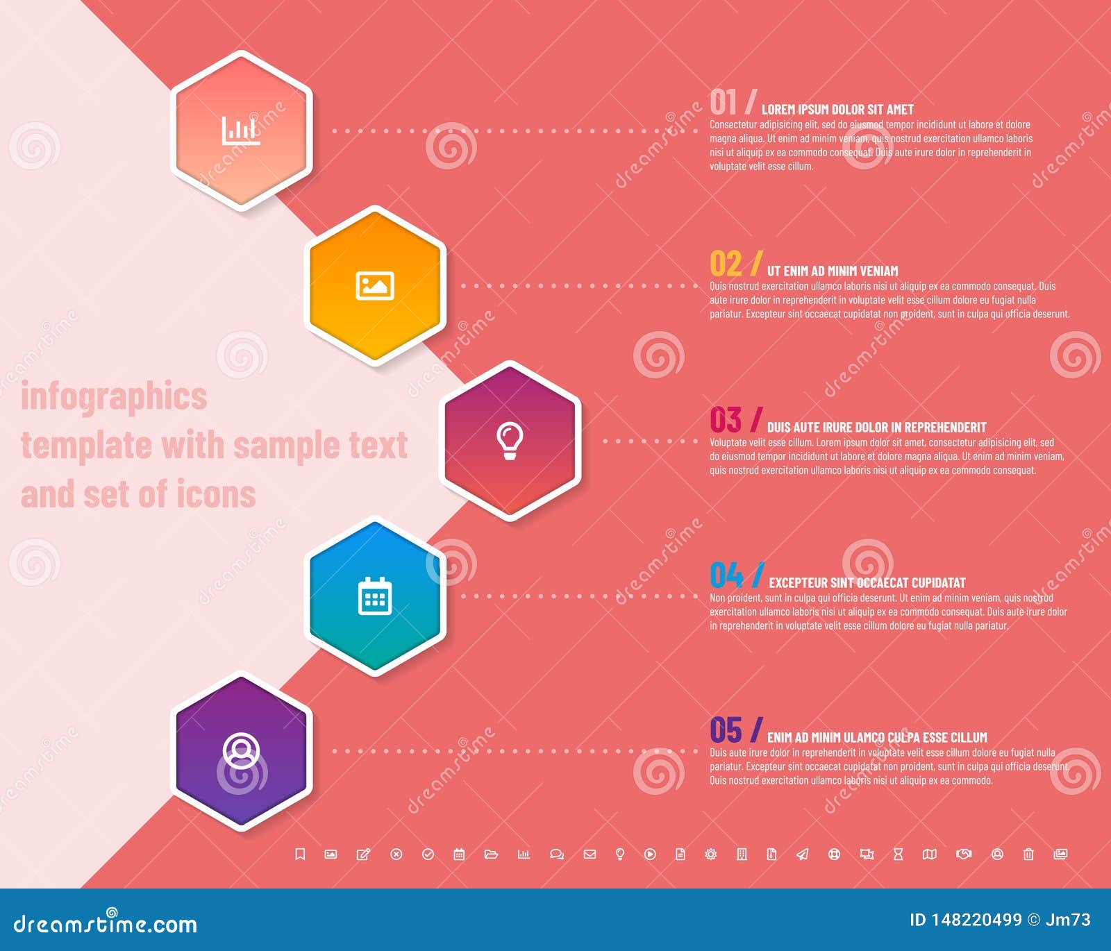 Design Template for Modern Infographics with Sample Text Stock Vector ...