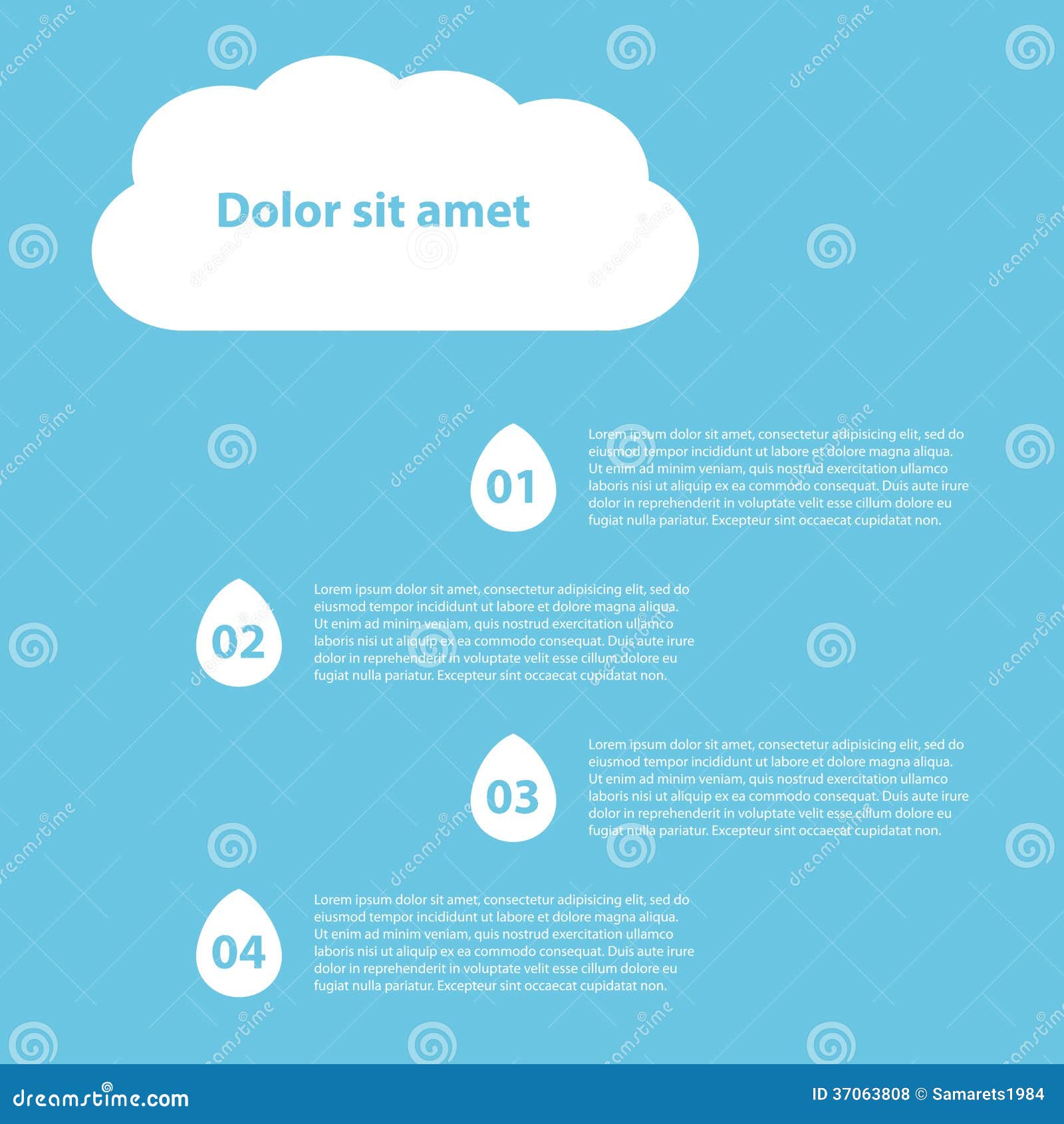 Design Template Numbered Infographic Style Clouds. Stock Vector ...