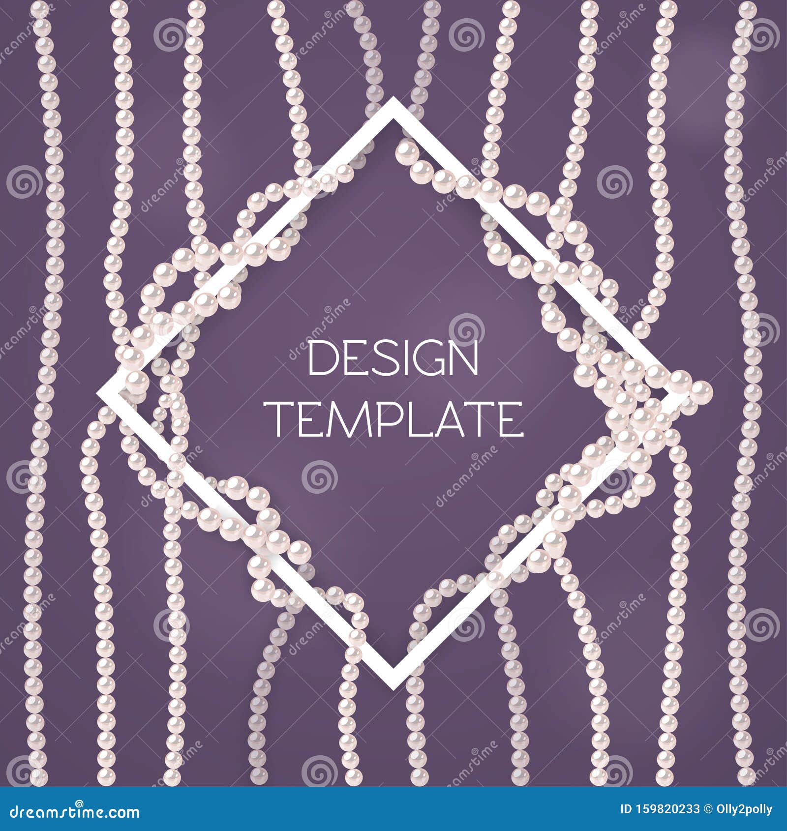 Design Template with Pearl Strings and White Frame. Stock Vector ...