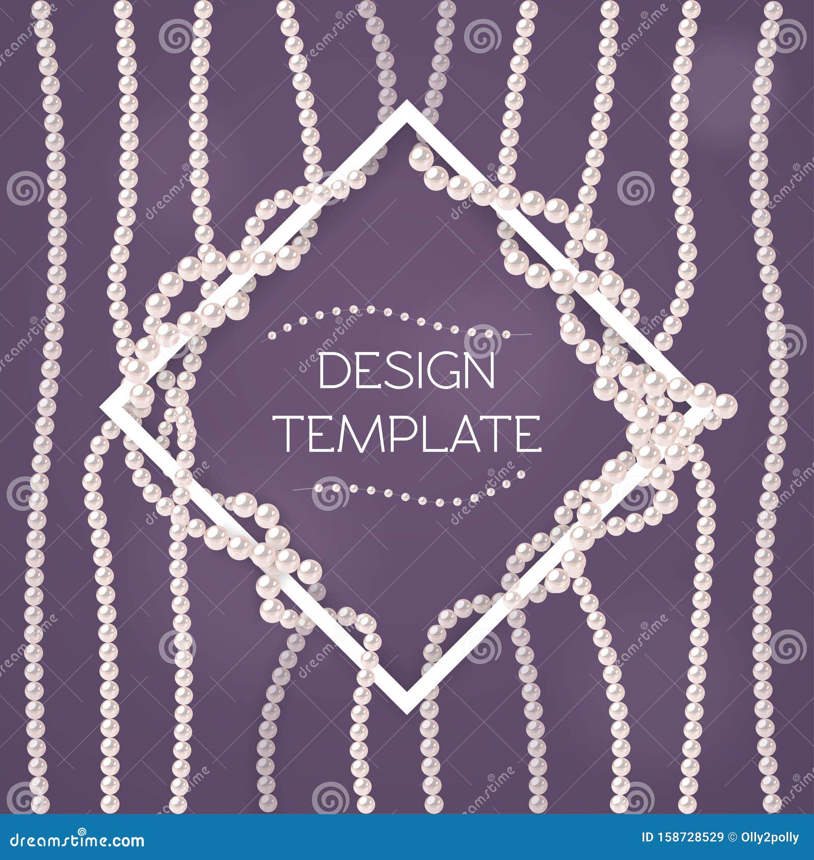 Design Template with Pearl Strings and White Frame. Stock Vector ...