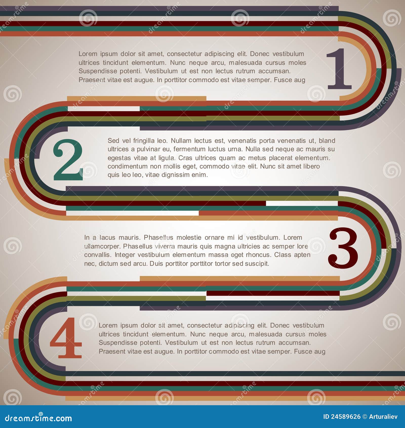 Design Template with Retro Lines Stock Vector - Illustration of banner ...