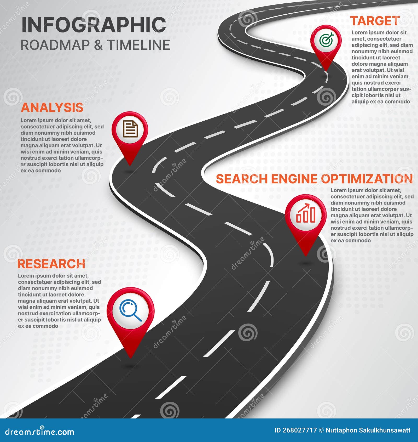 Design Template, Road Map Timeline Infographic Can Be Used for Brochure ...