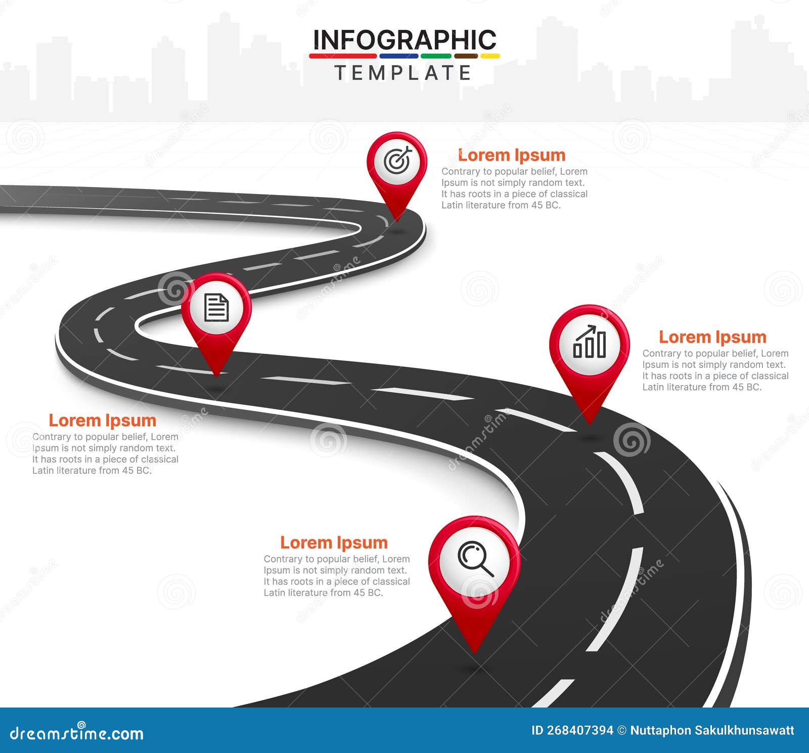 Design Template, Road Map Timeline Infographic Can Be Used for Brochure ...
