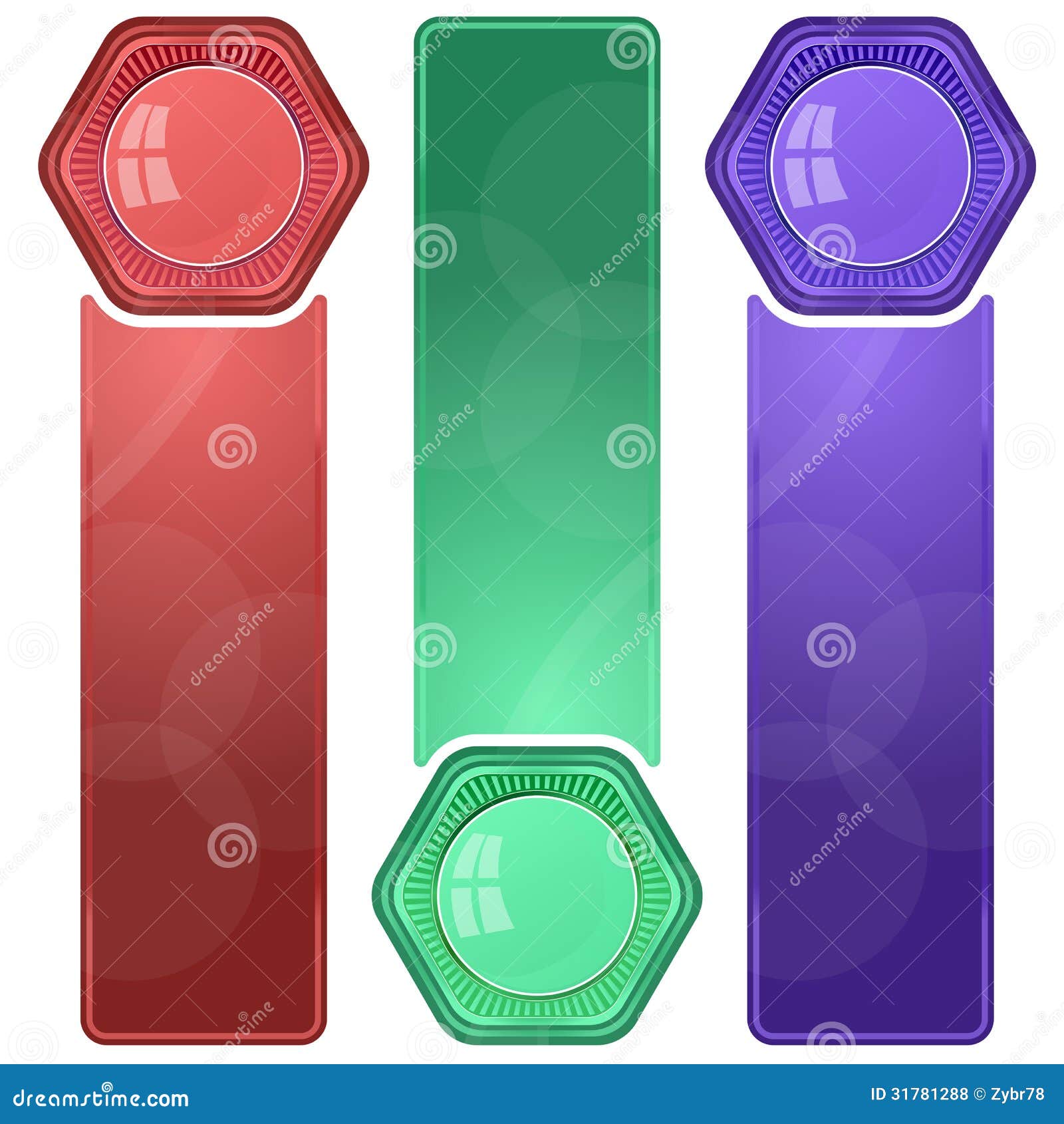 Design Template with Three Banners Stock Vector - Illustration of ...