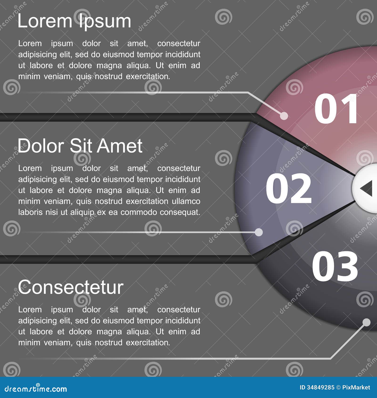 Design Template with Three Elements Stock Vector - Illustration of ...