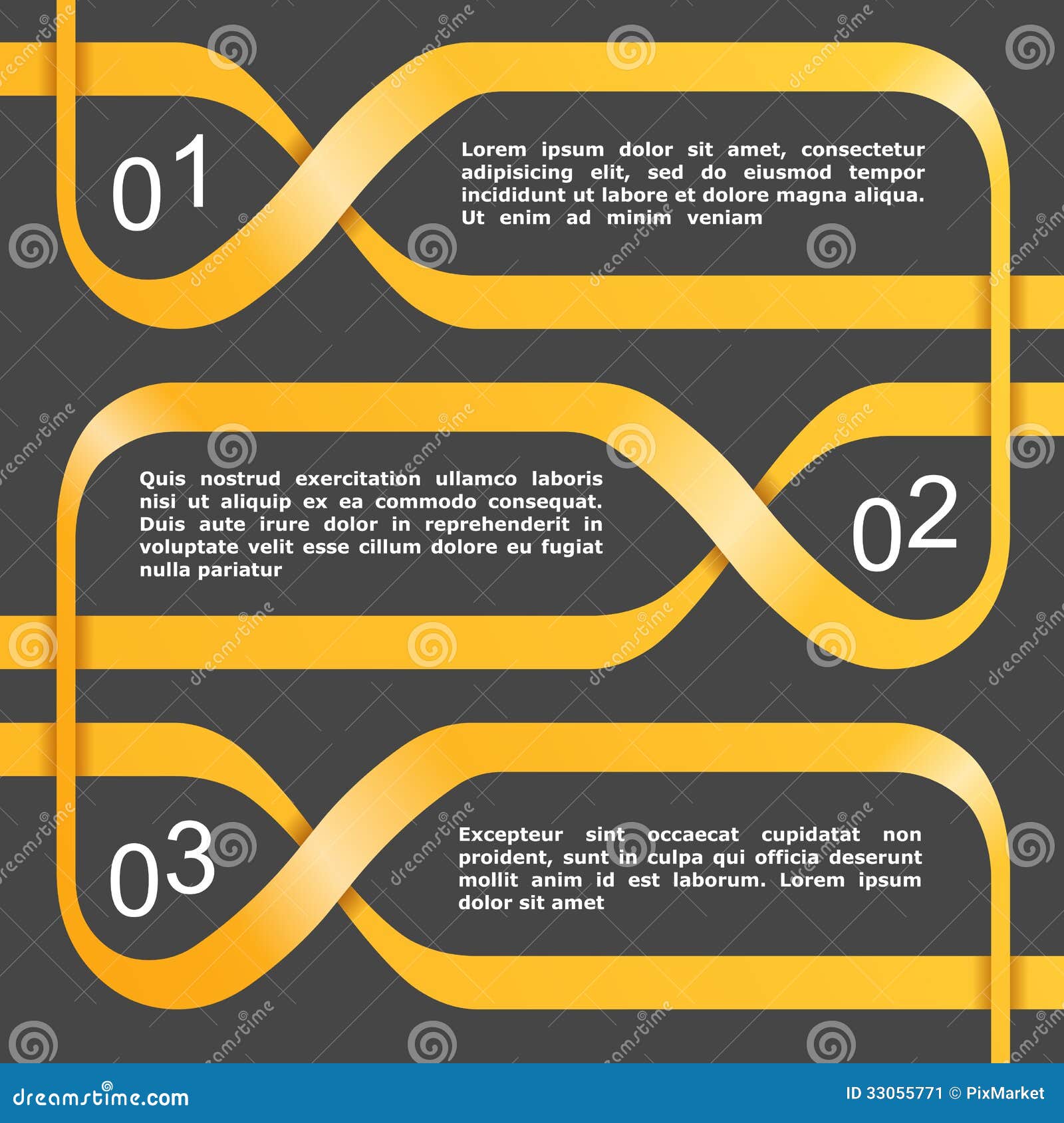 Design Template with Three Elements Stock Vector - Illustration of ...
