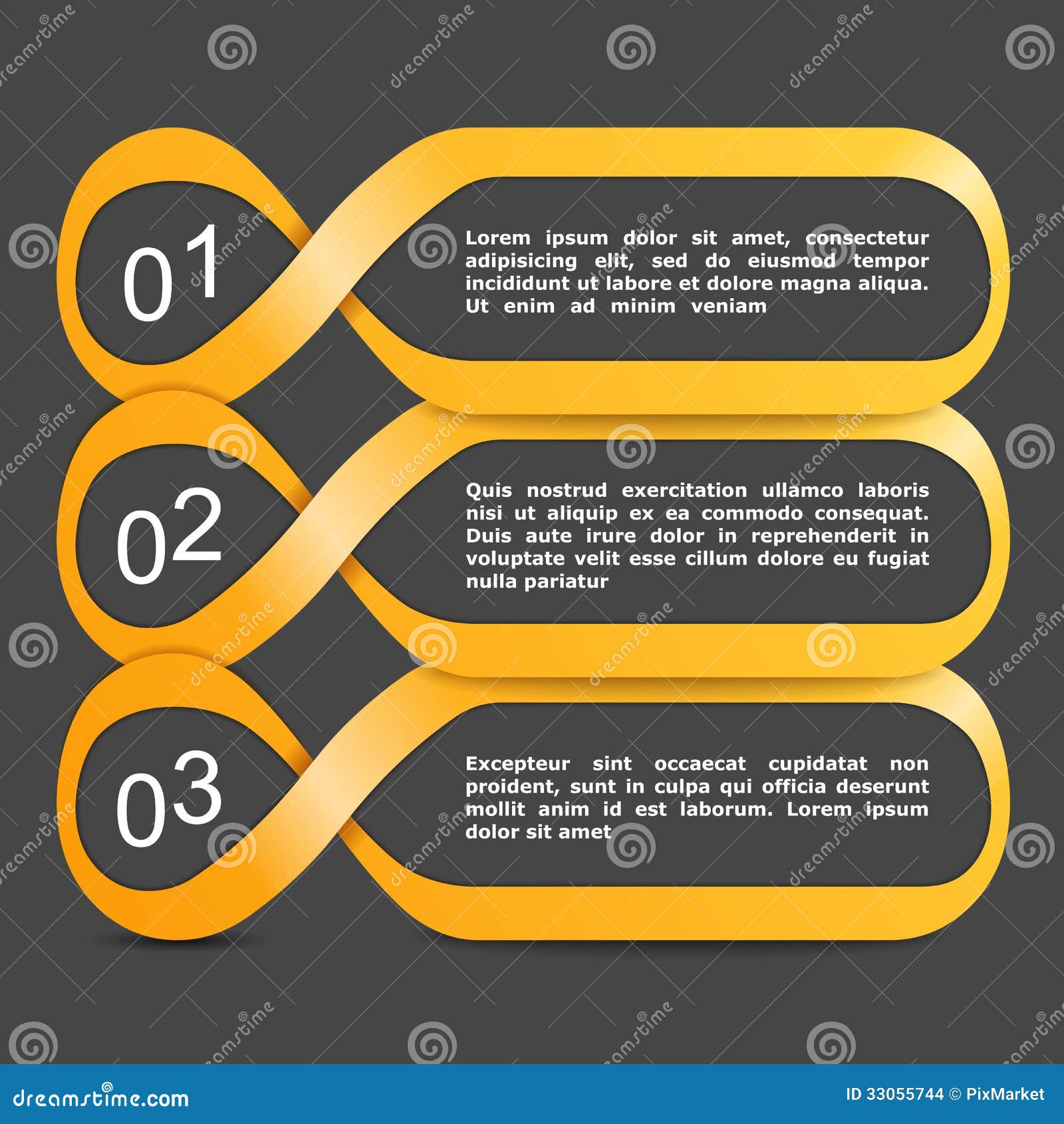Design Template with Three Elements Stock Vector - Illustration of ...