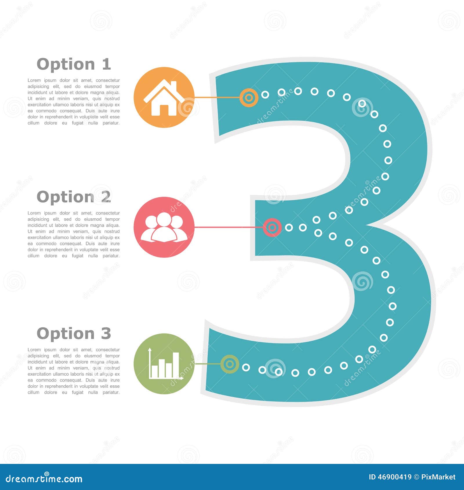 Design Template with Three Options Stock Vector - Illustration of ...
